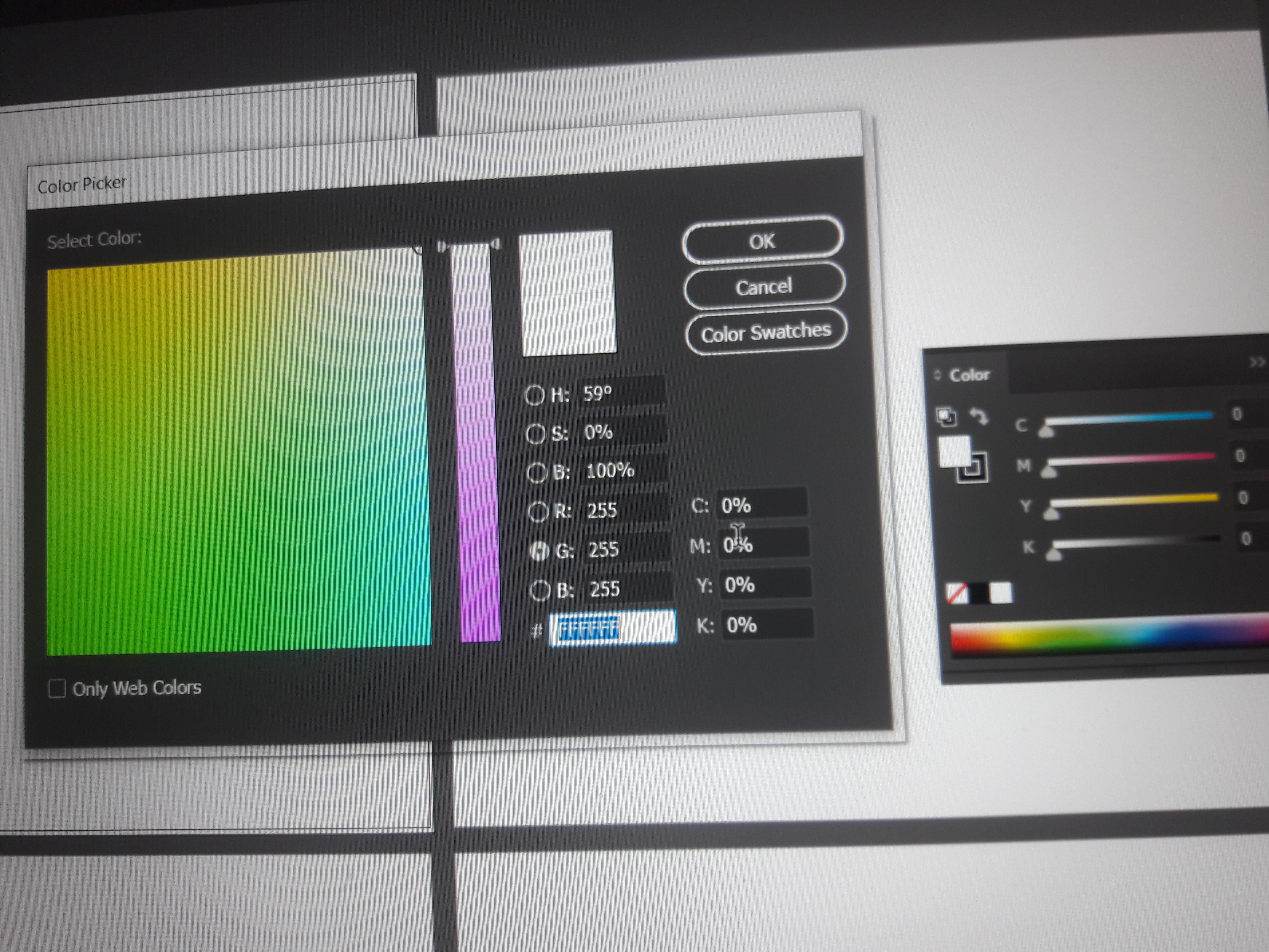 I just took my laptop now and the colour picker looks like this on the left, yesterday it was ...