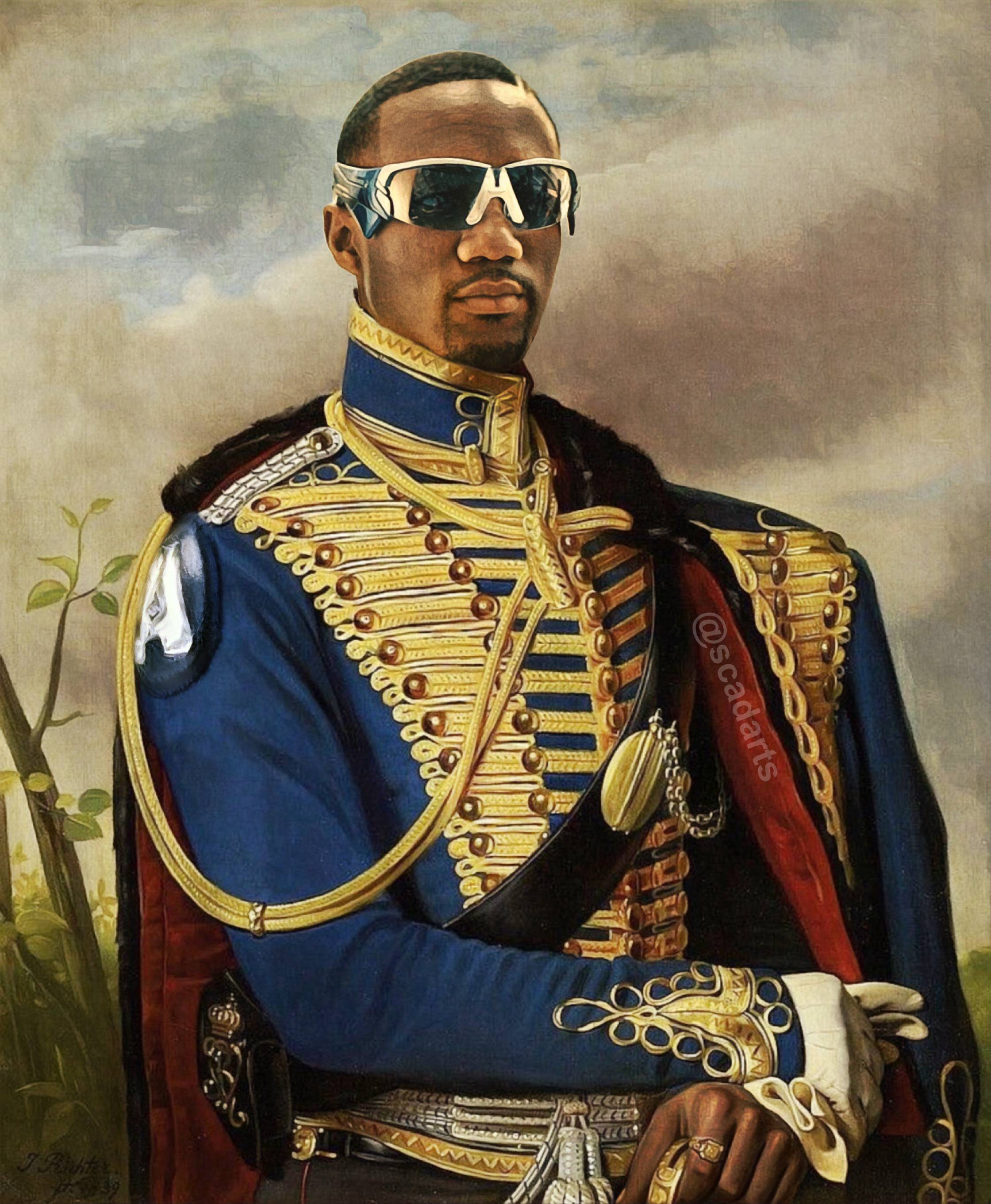 I like to photoshop people into old paintings. Here’s A-Train | Scrolller