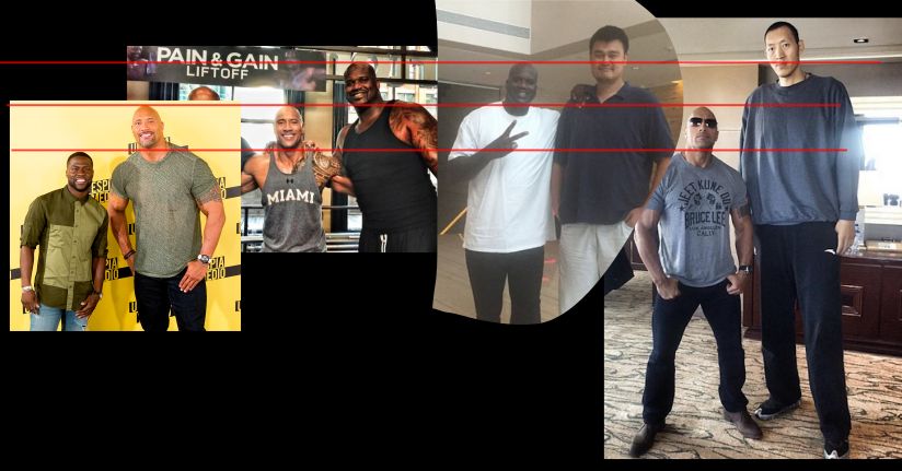 I lined up the chins and foreheads for the Kevin Heart to Yao Ming comparison | Scrolller