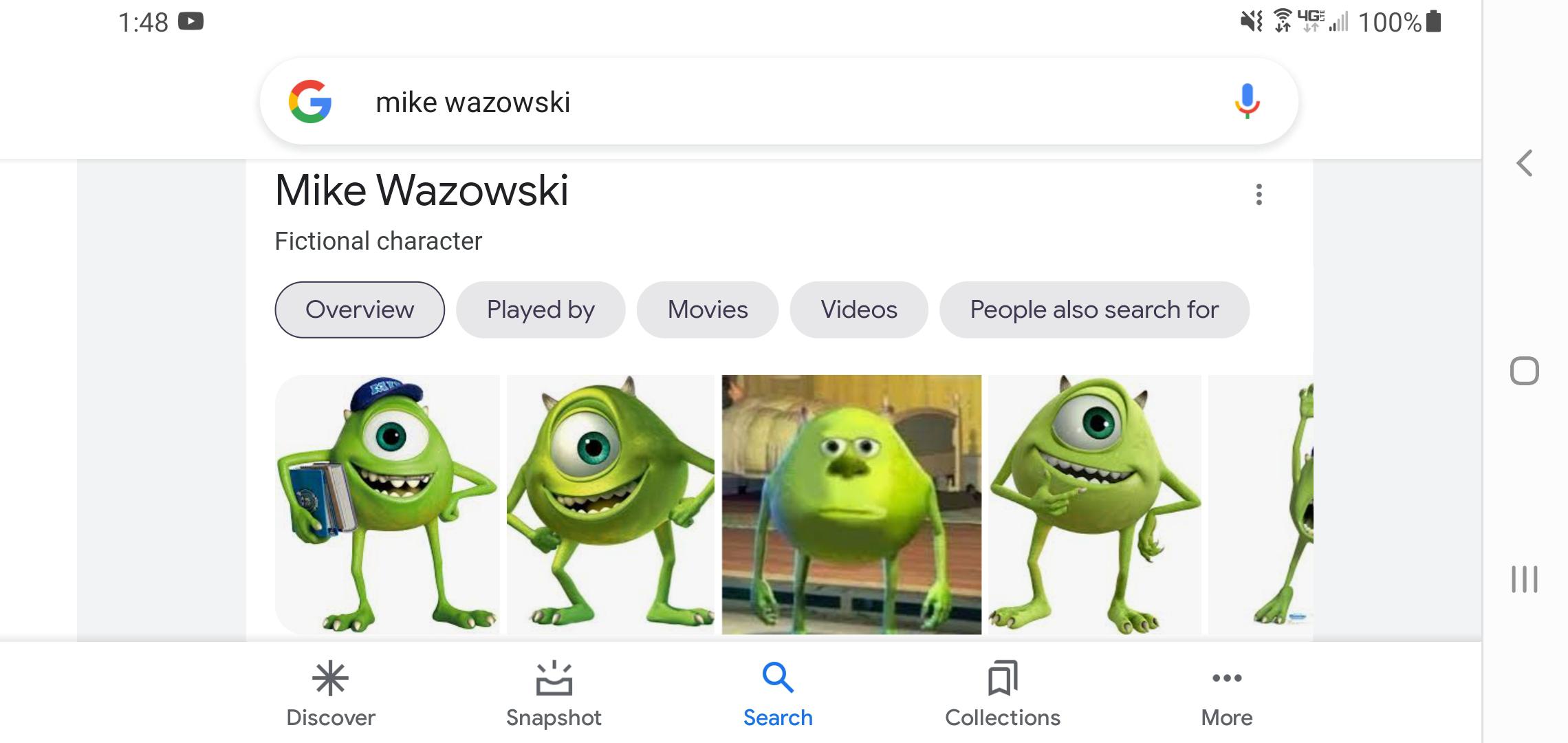 I look up Mike Wazowski and sure enough... | Scrolller