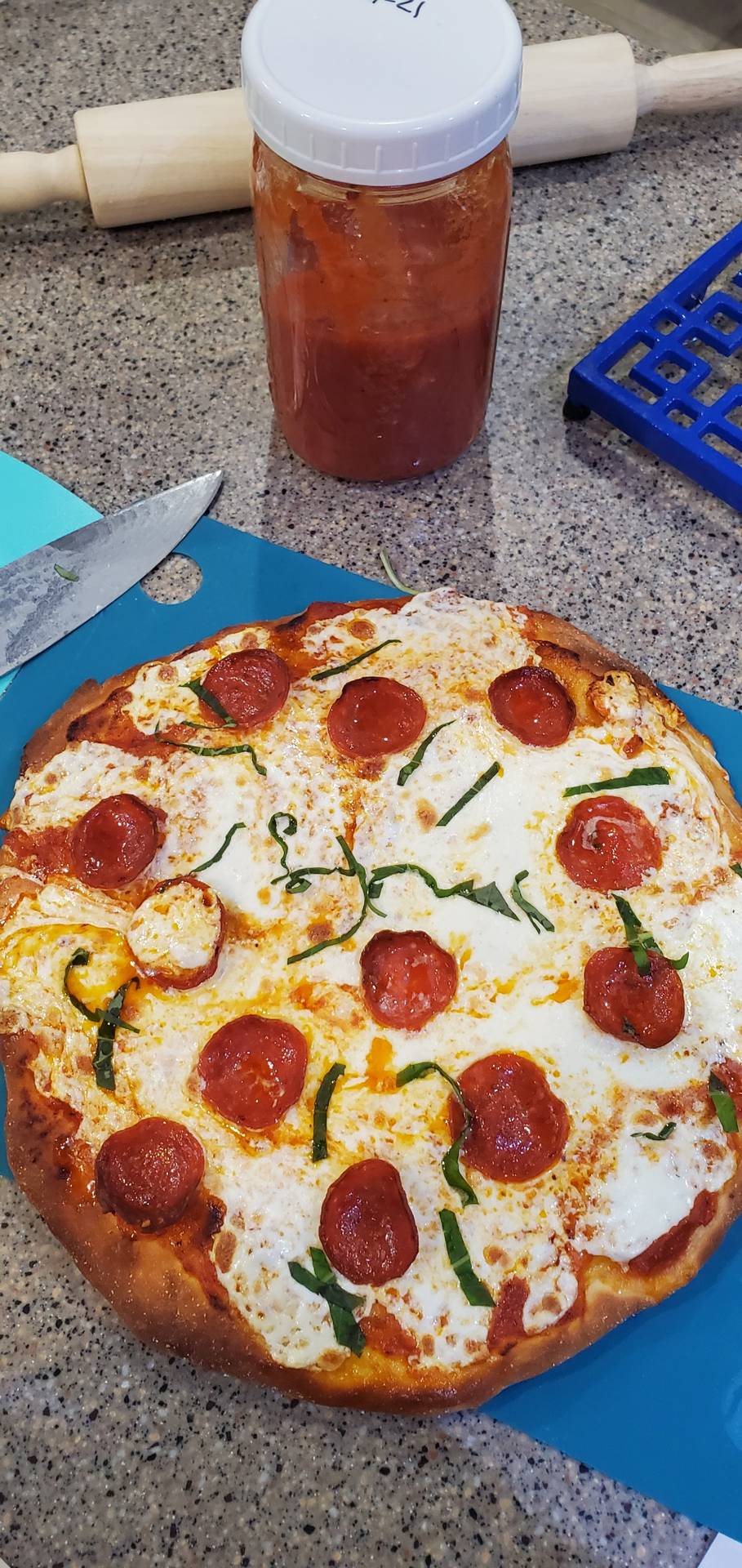 I made a 90 minute pizza from scratch. Dough was 8/10 sauce was 9/10 | Scrolller