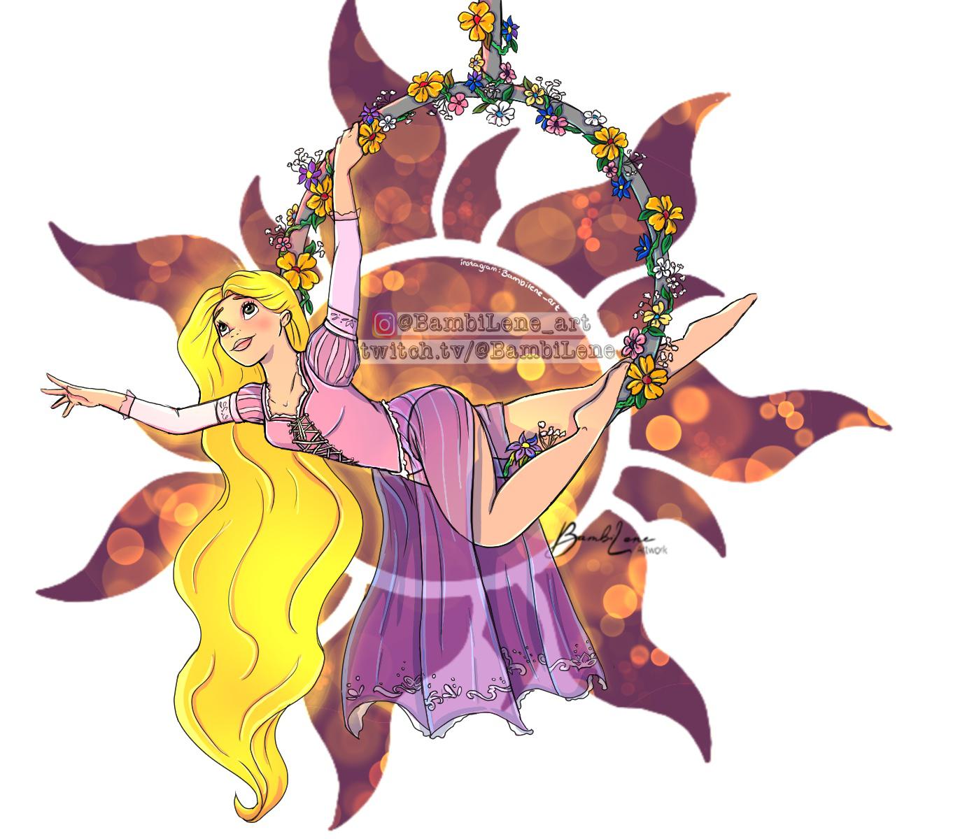 I made a fan art of Rapunzel being all elegant in the aerial hoop! | Scrolller