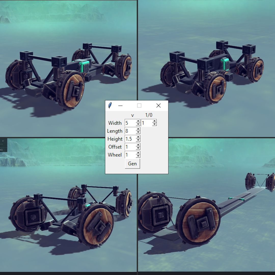 I made a script in Python that generates Car chassis' of any size (Link ...