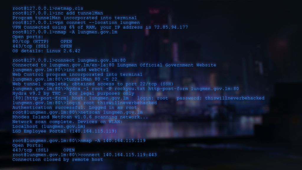 I made a semi-realistic log for the process of hacking Lungmen. | Scrolller