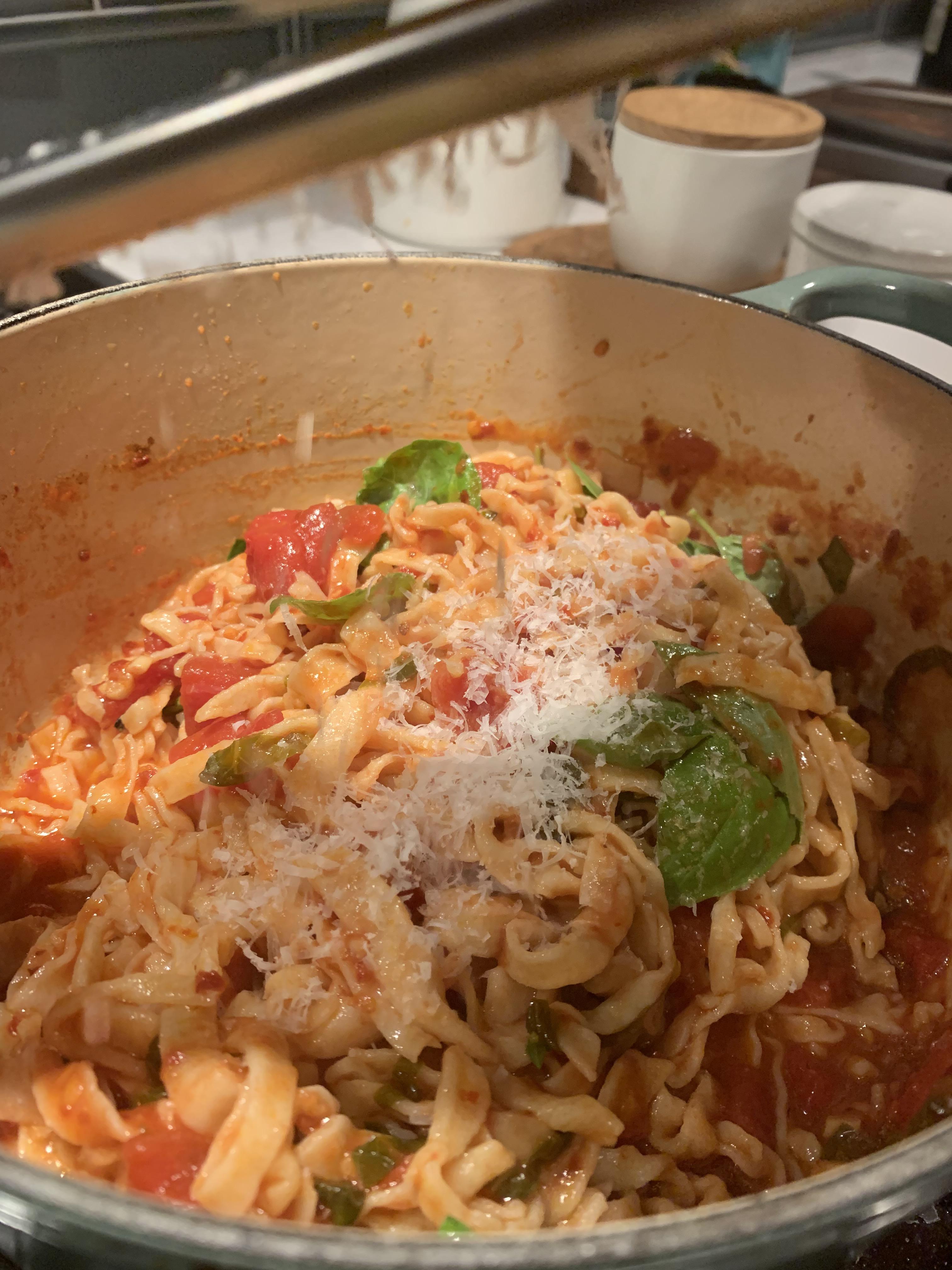 I made fresh pasta with pomodoro sauce! All from scratch :) | Scrolller