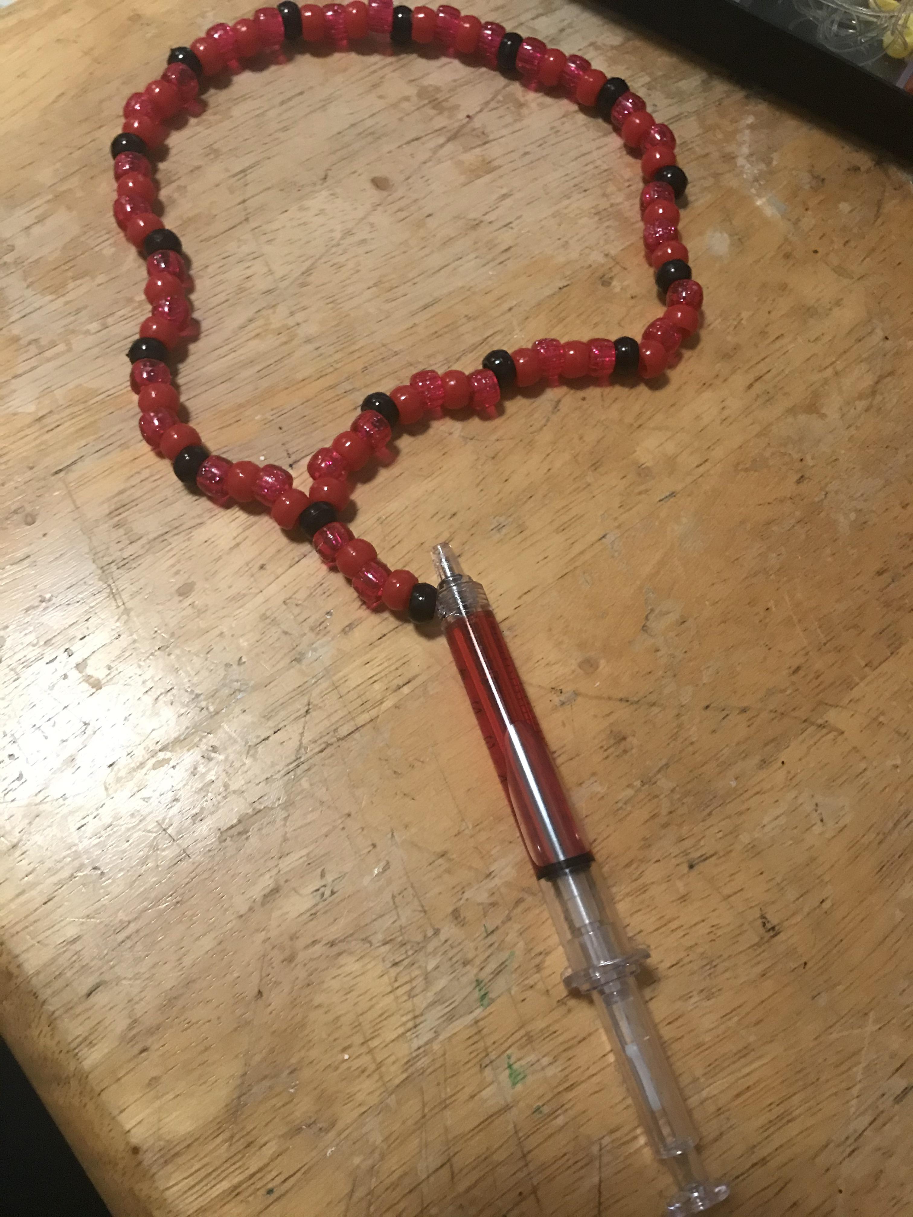 I make a kandi choker with a fake syringe pen attached. •3• It took ...