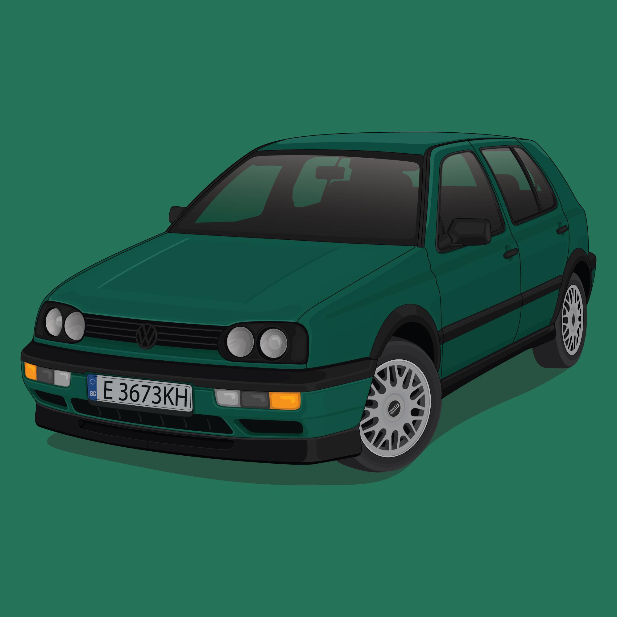 I make an illustration of the Golf MK3. | Scrolller