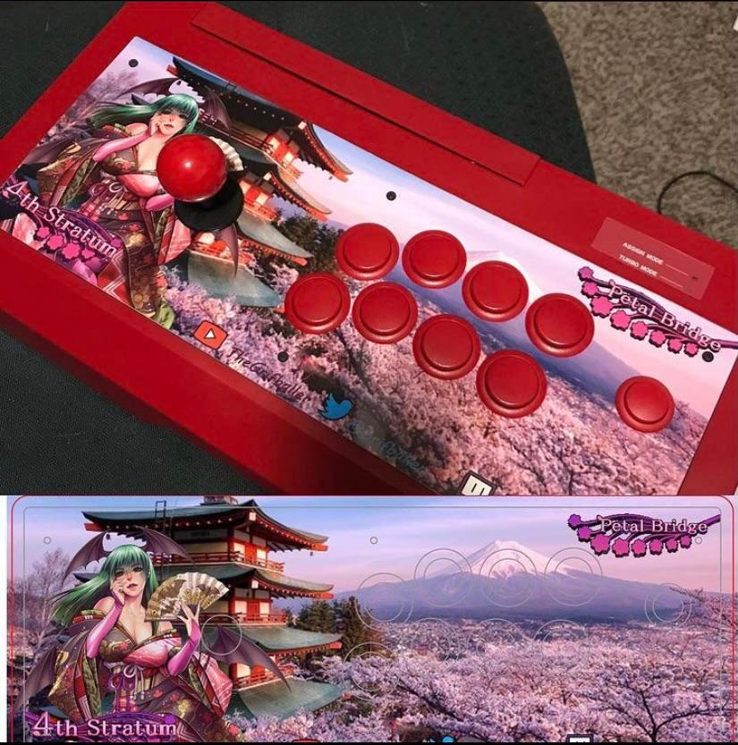 I replaced my faceplate for my fightstick with custom art I made based off the morrigan I used ...