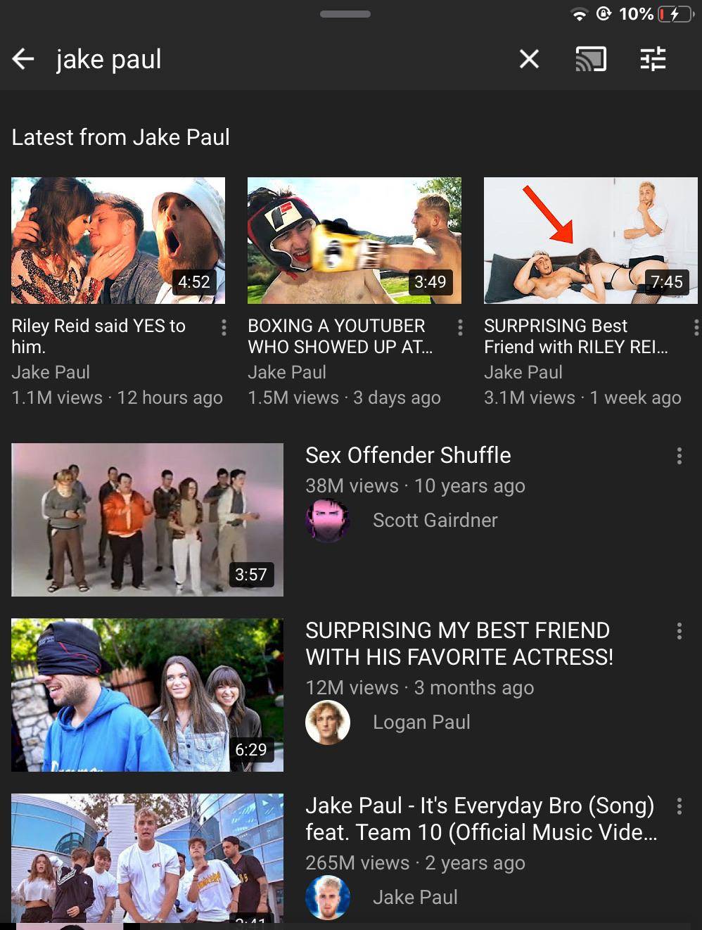 I searched up jake Paul and | Scrolller