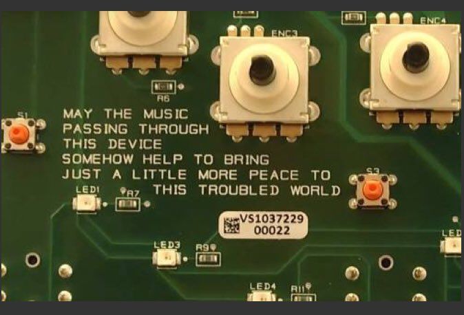 Text from a guitar pedal circuit board | Scrolller