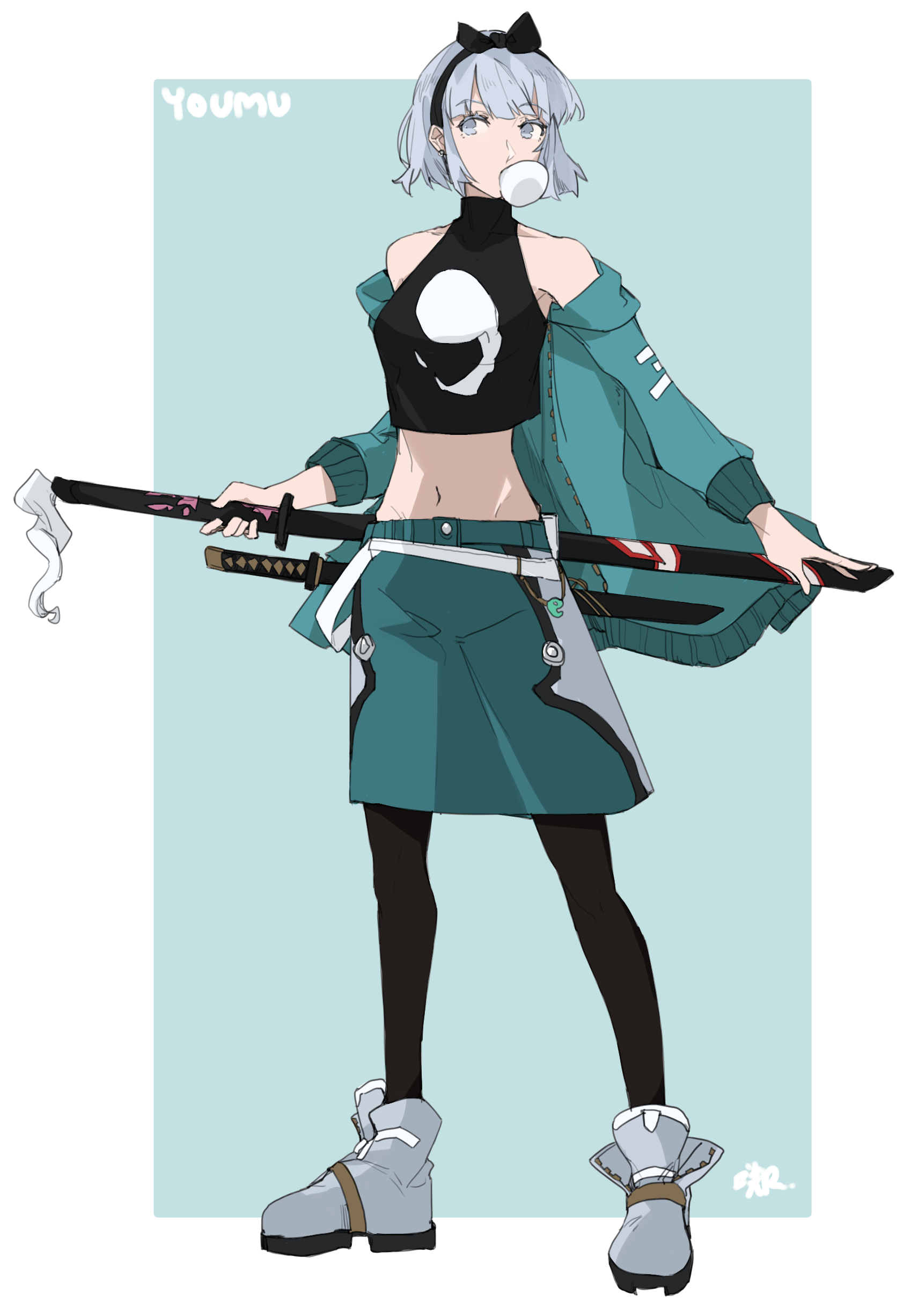 I tried making a modern design for Youmu | Scrolller