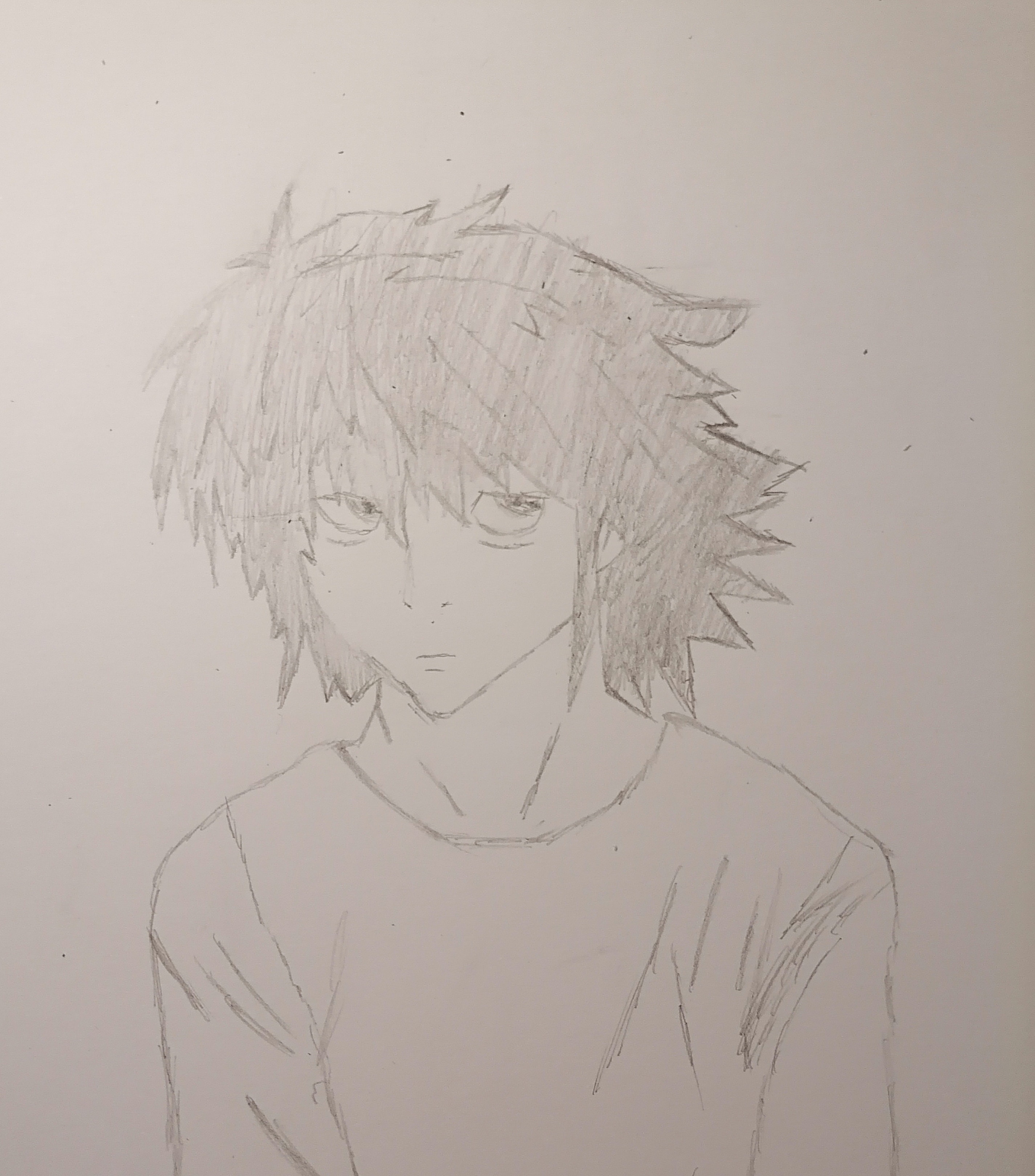 I tried to sketch L Lawliet. | Scrolller