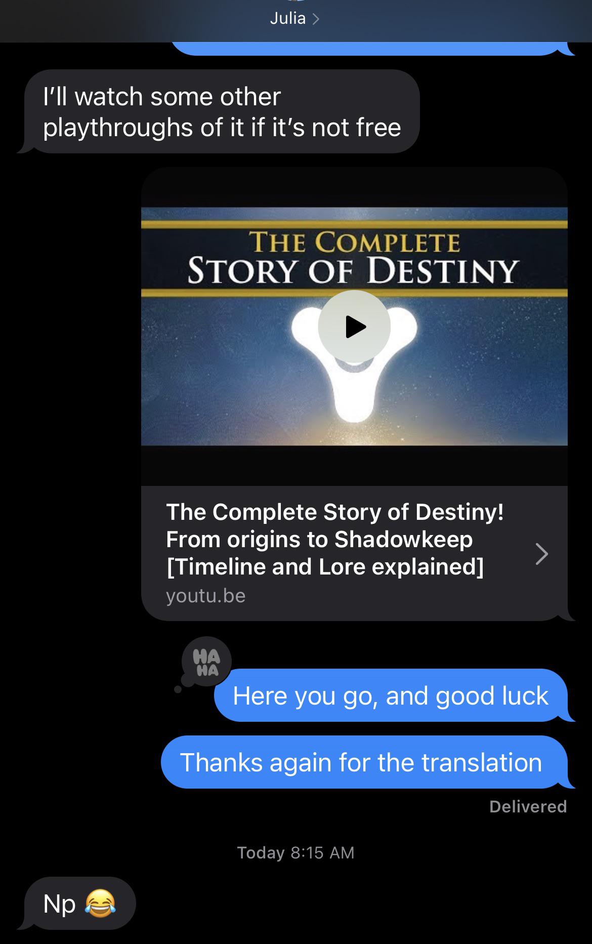 I’ve recruited a new guardian! P.S I did ruin a normal conversation... | Scrolller