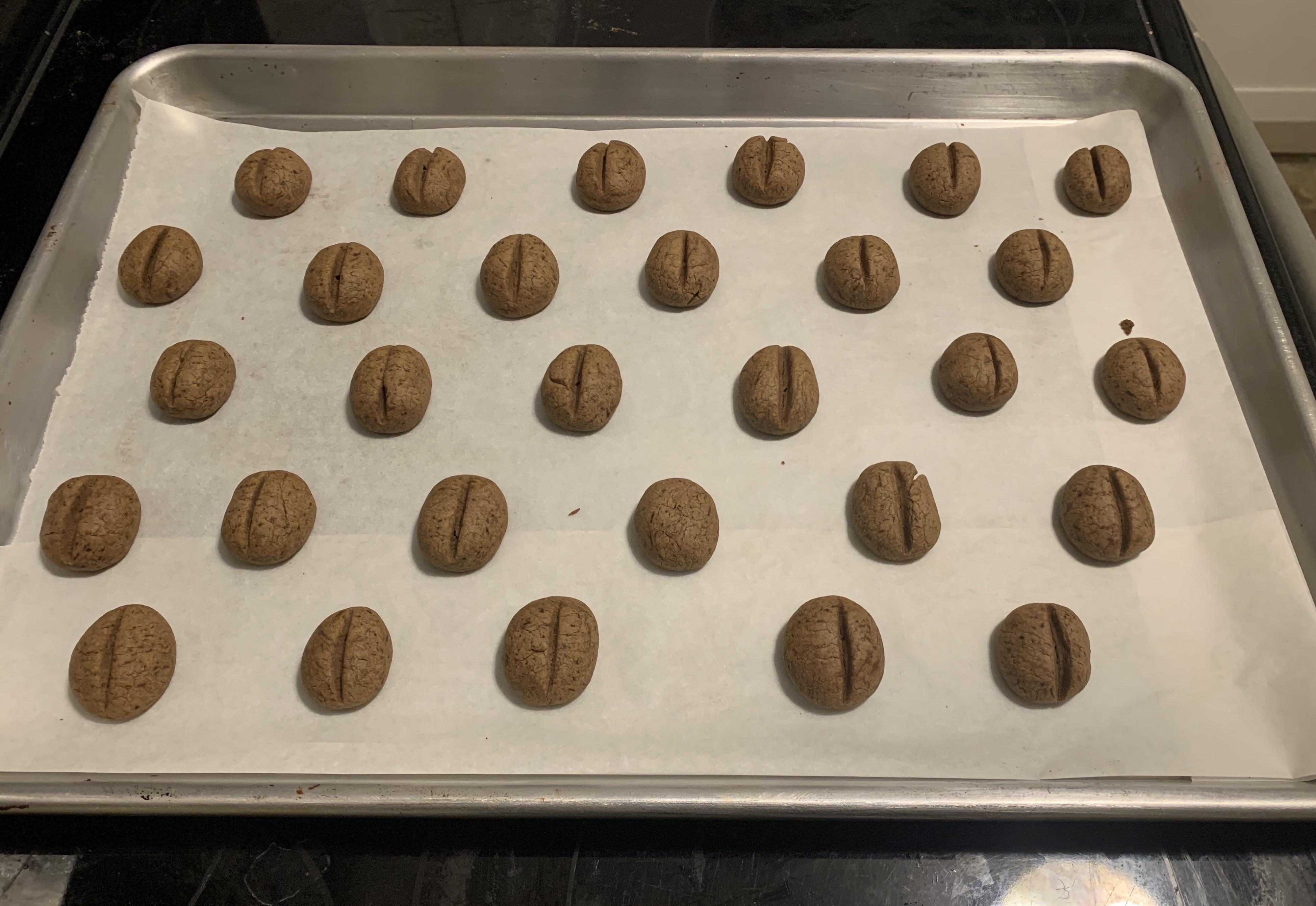 I was making coffee bean cookies, wife called them little credit card ...