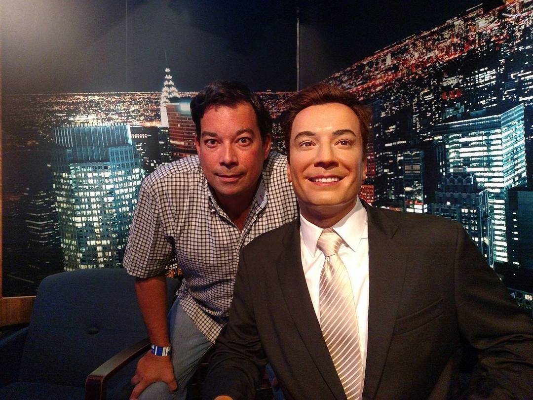 I was told to post this here, but my dad with Jimmy Fallon’s wax figure! | Scrolller