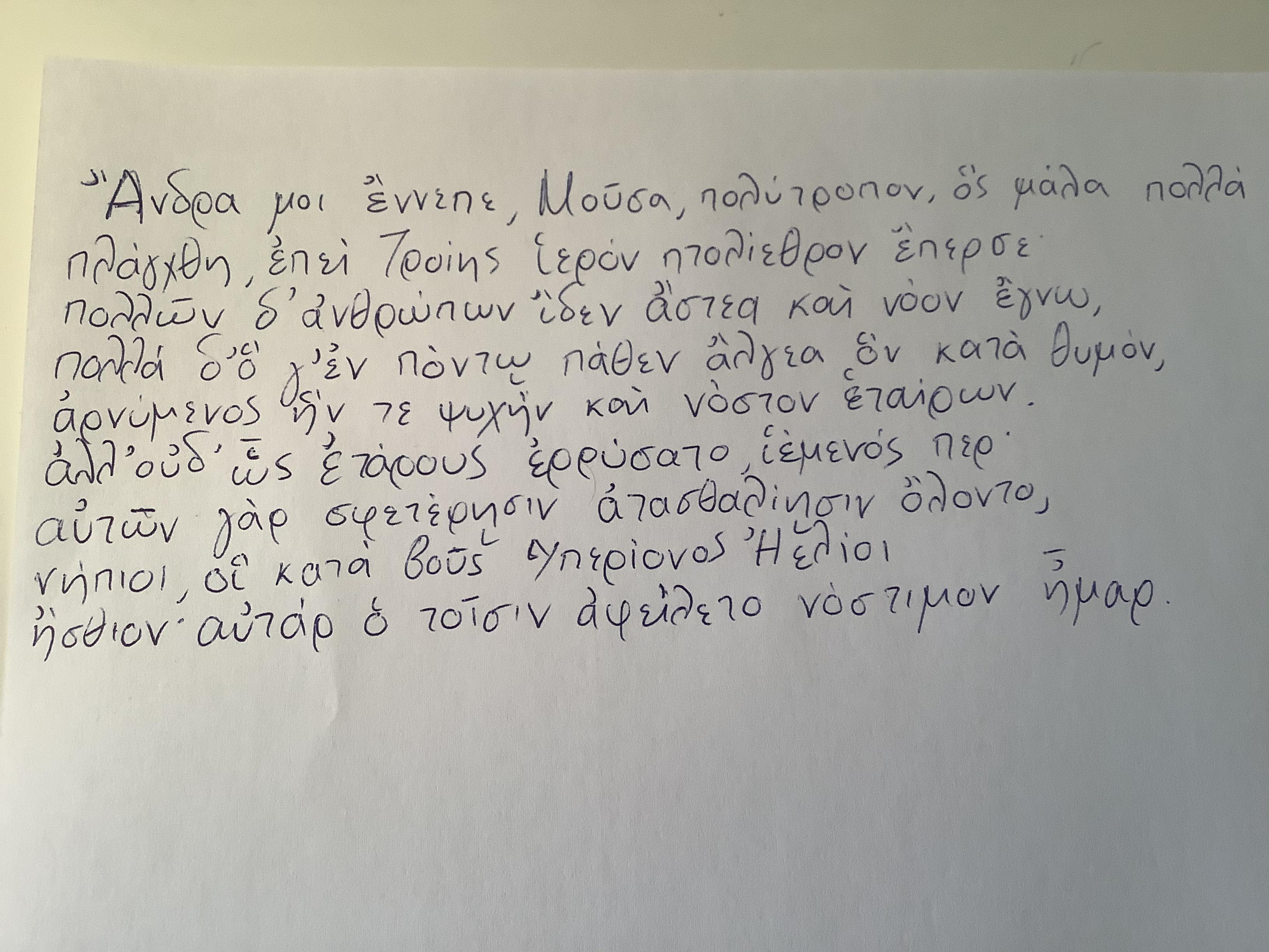 I wrote half the page of the προοίμιο in Ancient Greek. | Scrolller