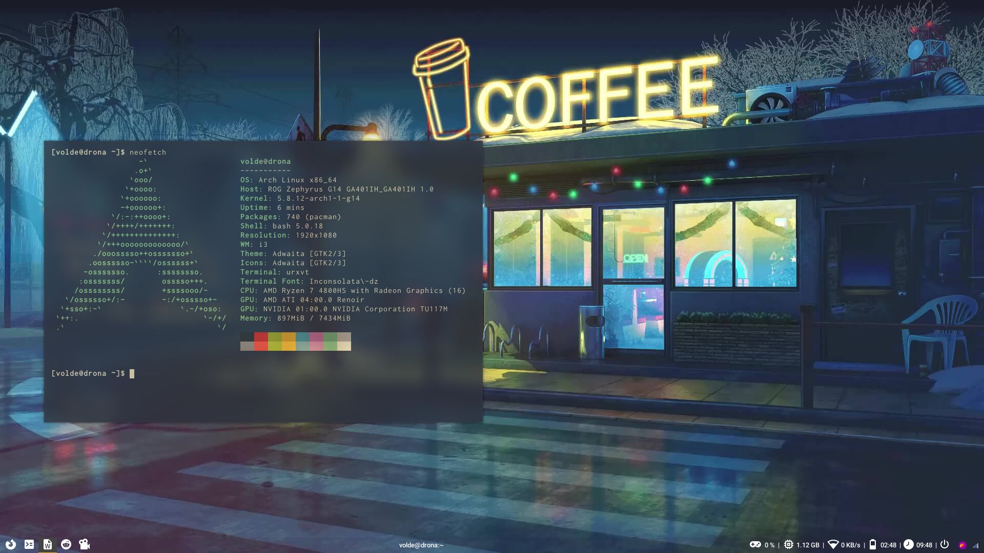 [i3-gaps] Cyberpunk Cafe Minimalism - First Rice Ever | Scrolller