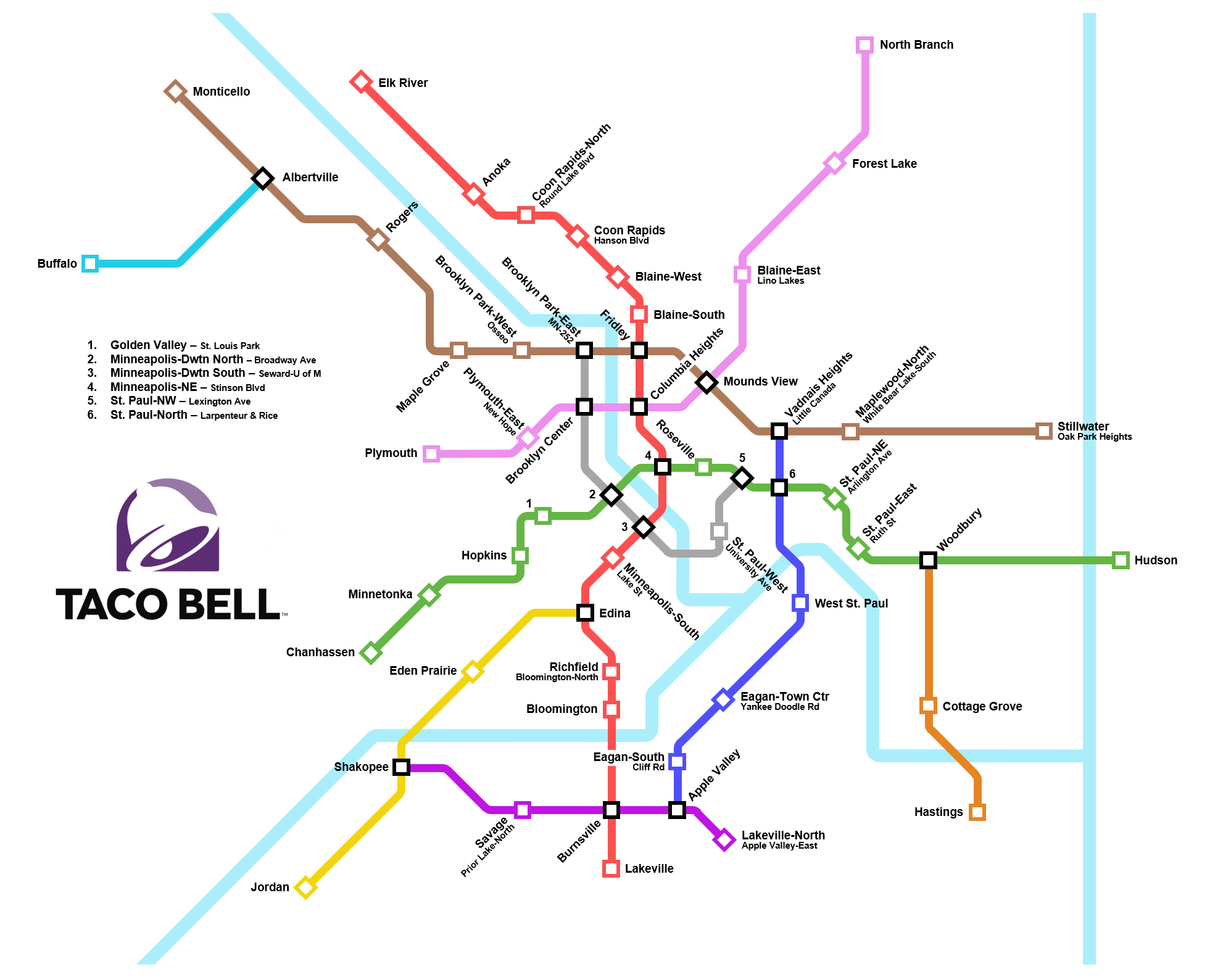 If Taco Bell connected all of their Twin Cities locations with a rail system | Scrolller
