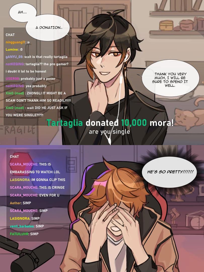 if Zhongli & Childe are a streamer | Scrolller