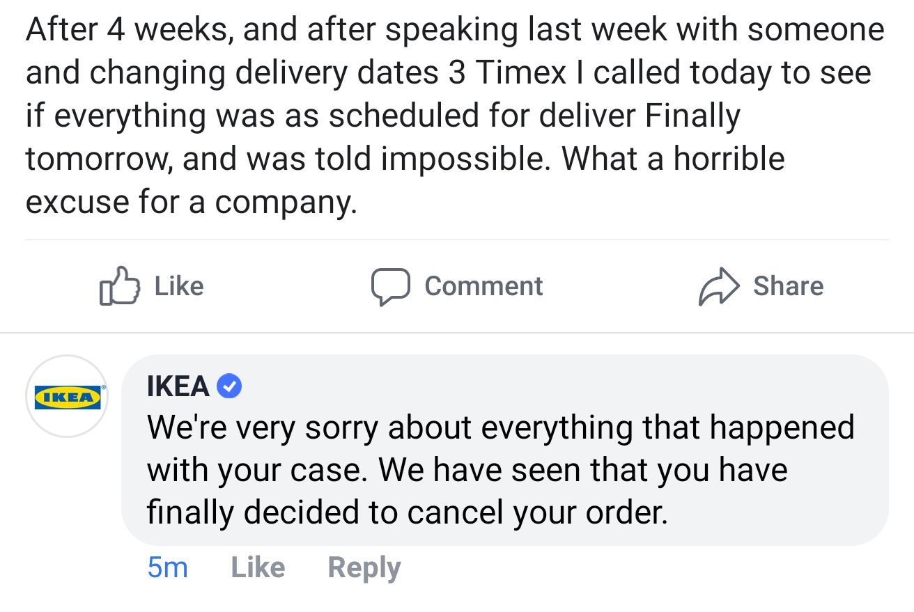 IKEA HAPPY I FINALLY CANCELED MY ORDER... | Scrolller