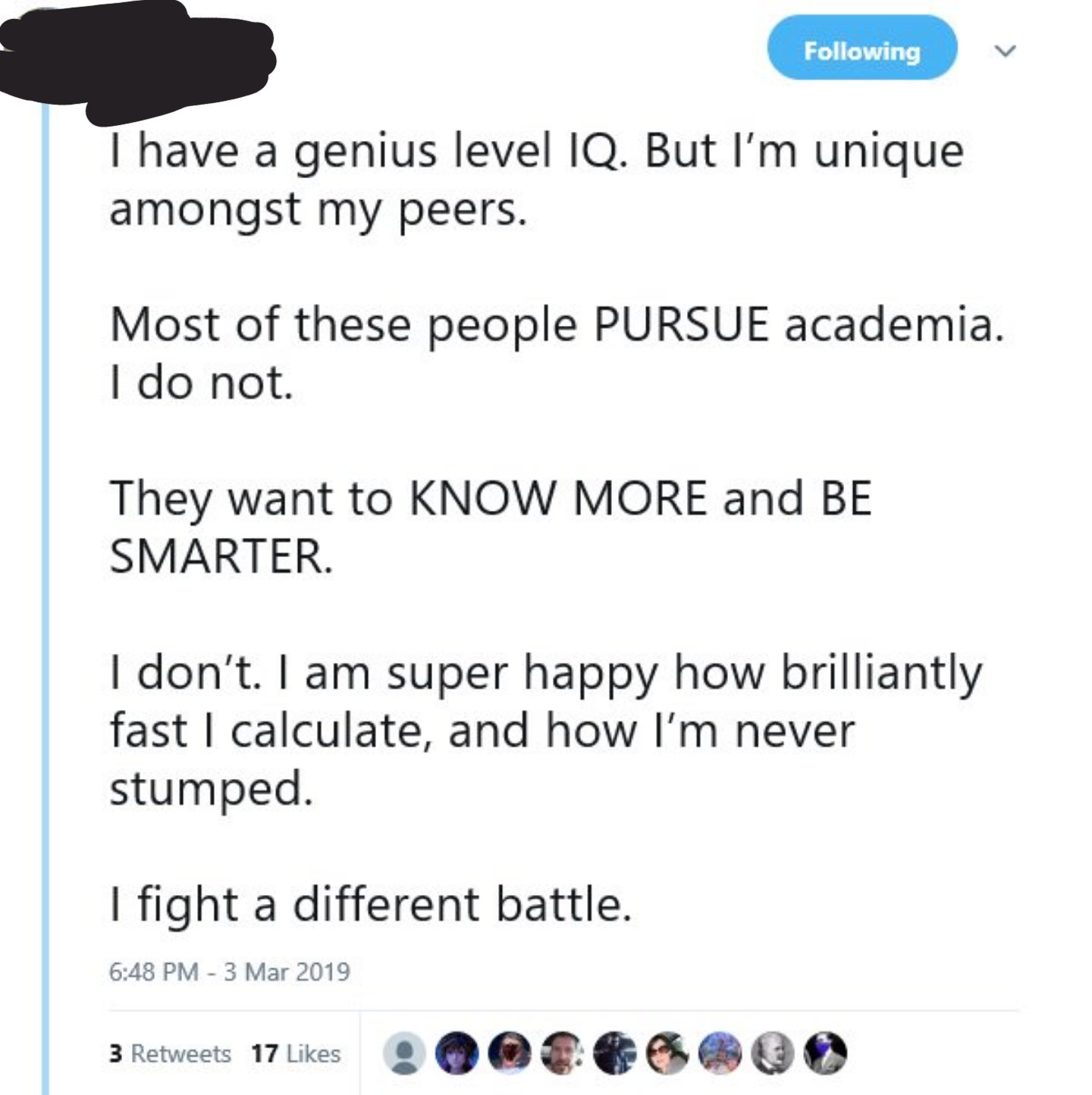 I'm a genius level IQ, I'm really good at adding numbers in my head | Scrolller