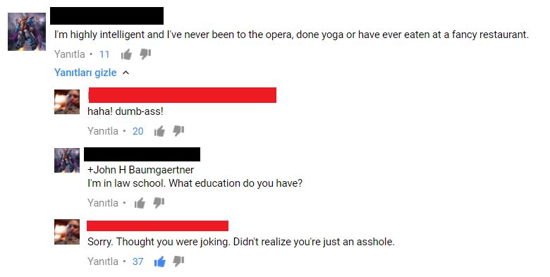 I'm in law school so I'm highly intelligent. | Scrolller