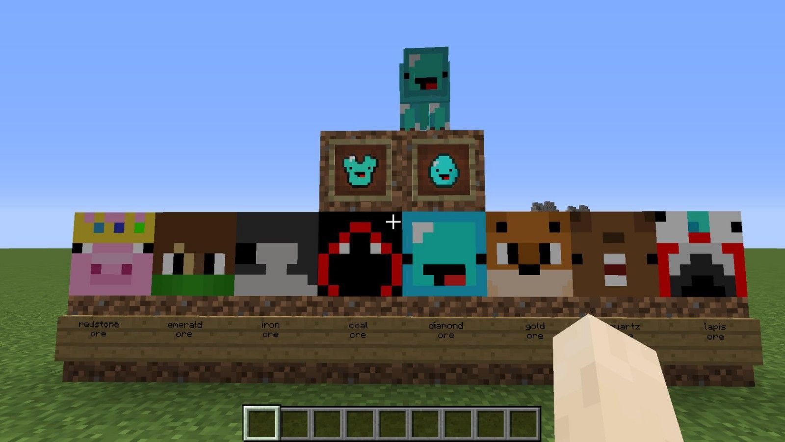 Im making a Skeppy texture pack. These are all the ores, diamond chestplate, diamond and a ...