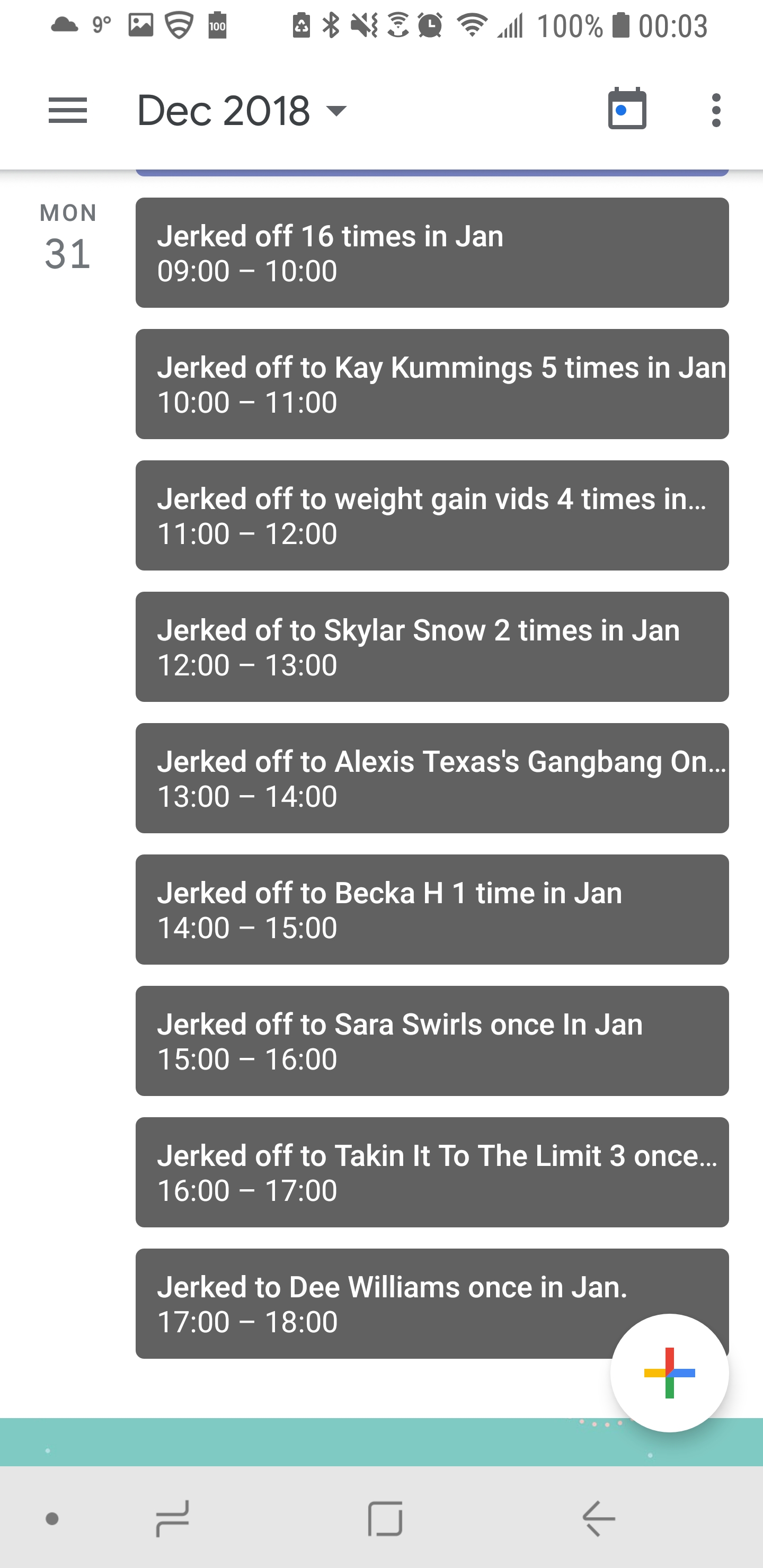 I'm marking down everyday I jerkoff in 2019 and who I cum to. Here's January's results | Scrolller