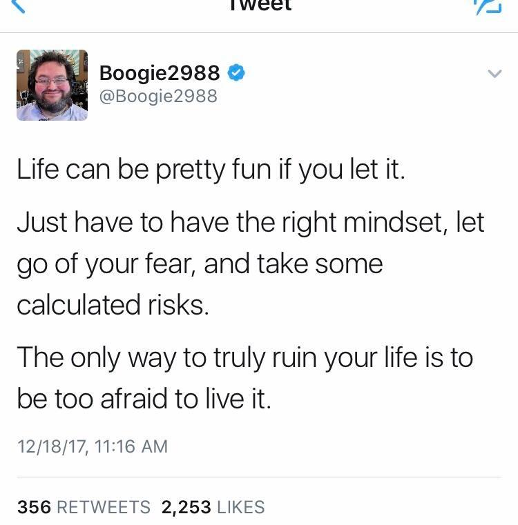 [Image] Don't be afraid to live life | Scrolller