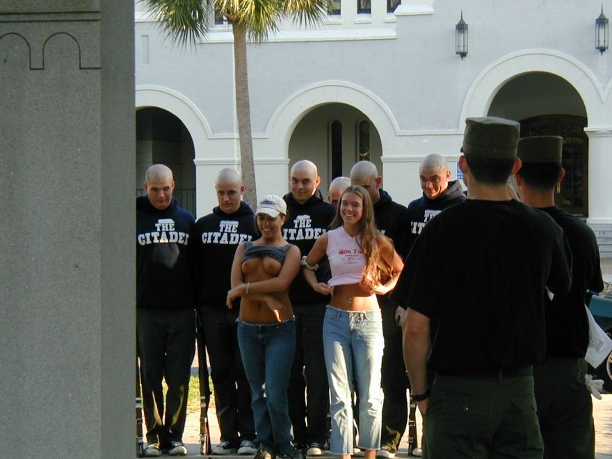 In Honor Of Veterans Day Some Chicks Flashing The Cadets Of The