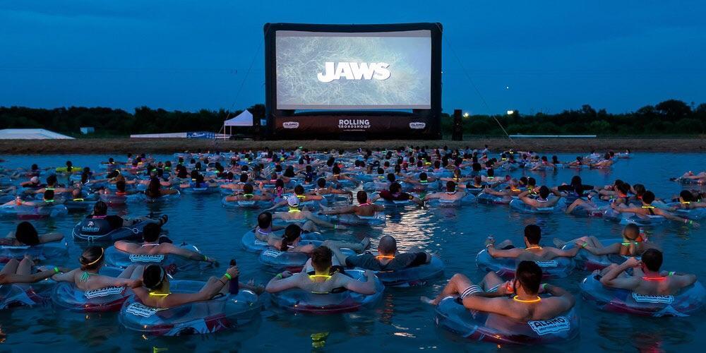 In Lake Travis, Texas, you can watch Jaws while sitting in an inner tube | Scrolller