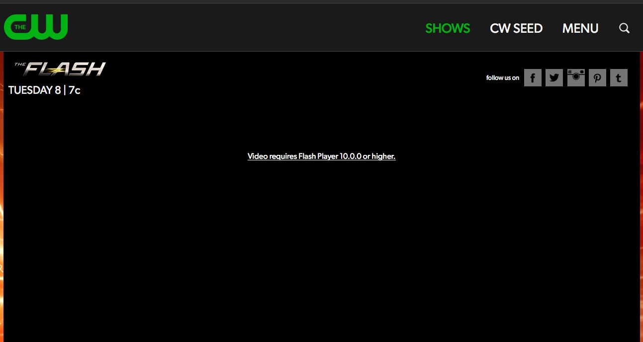 In order to play The Flash, you must first install Flash Player | Scrolller