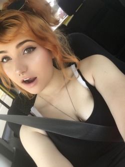 In the car. Auburn hair. Safety First. | Scrolller