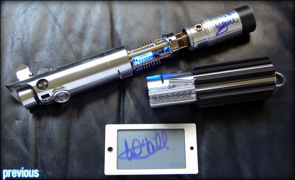 Incredibly detailed fanmade lightsaber, signed by Mark Hamill [980x600][OS] | Scrolller