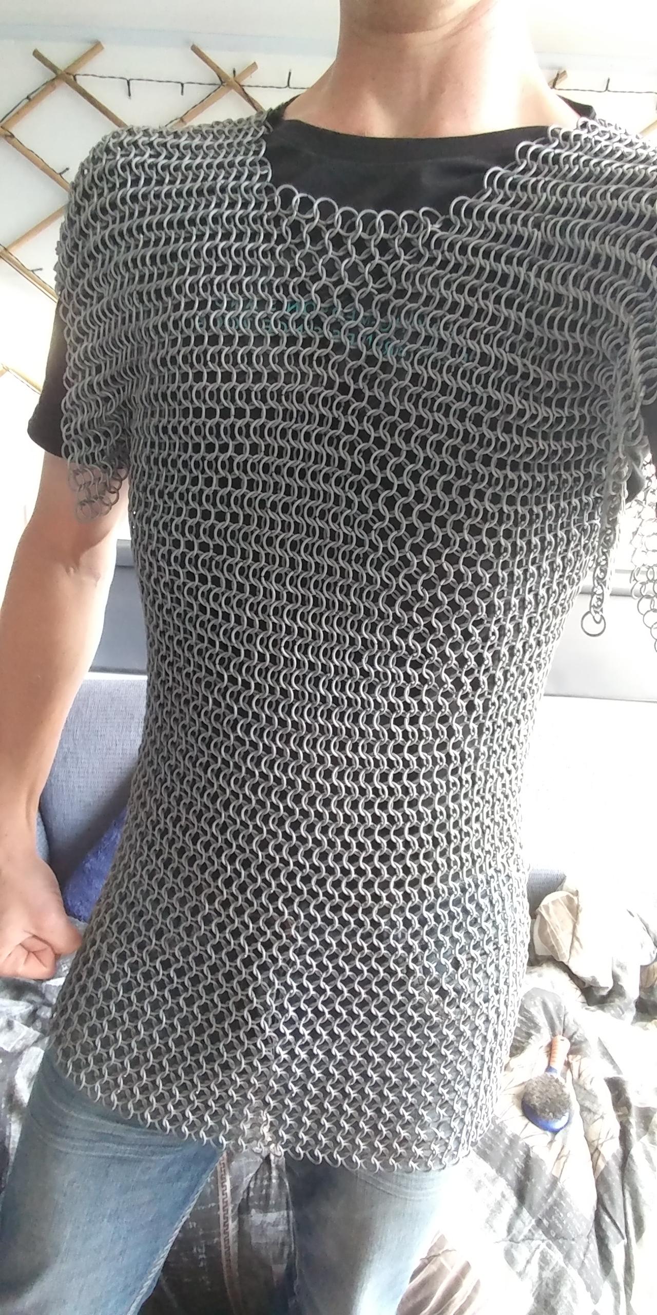 Intense boredom... This chainmail I made from fencing wire. | Scrolller