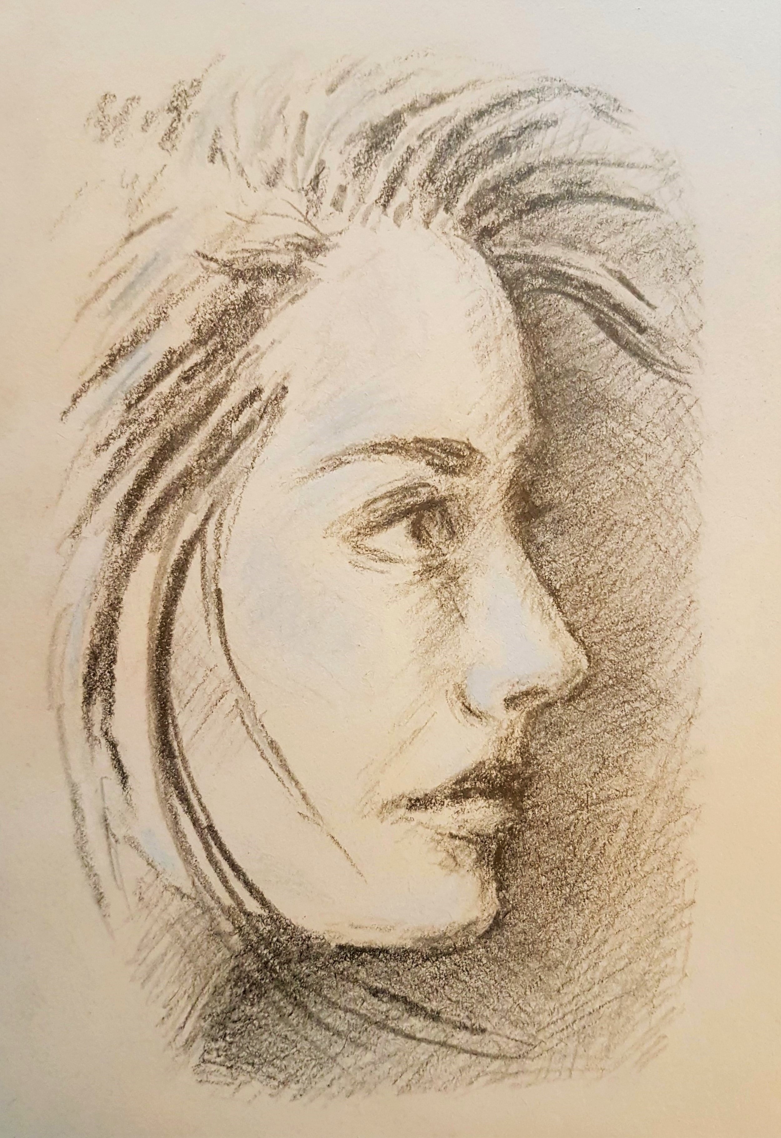 Interface, Me, graphite and chalk pastel, 2021 | Scrolller