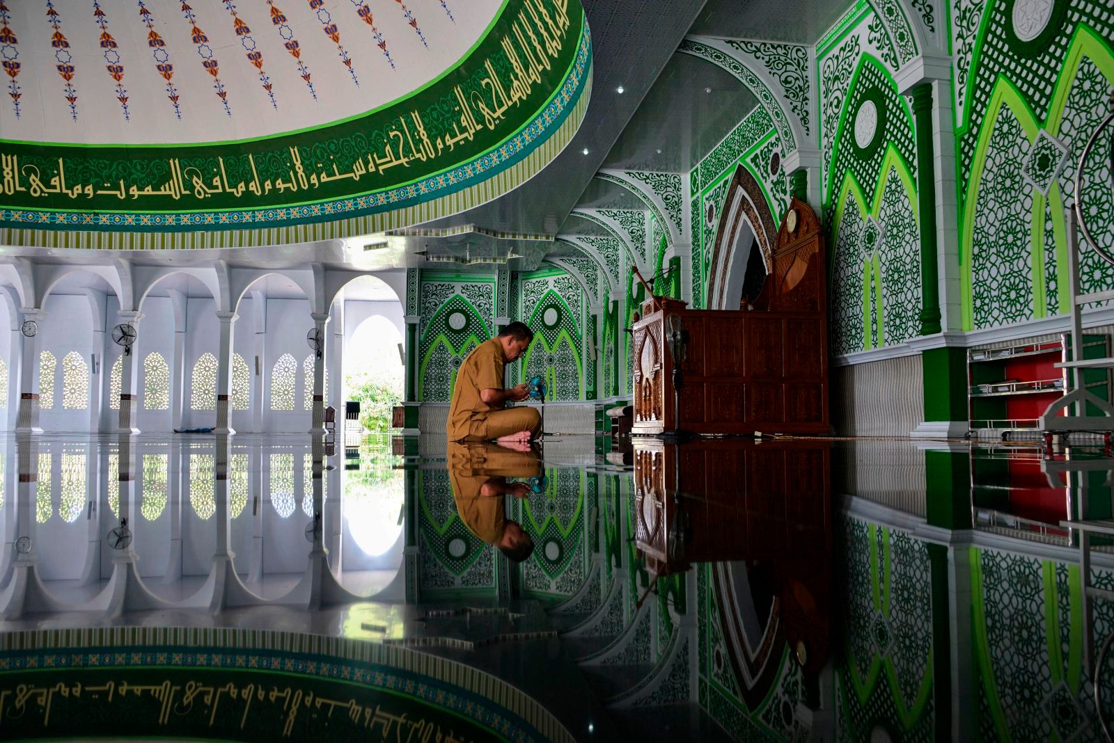 Interior of Al-Munawarah Mosque | Jantho, Indonesia | Scrolller