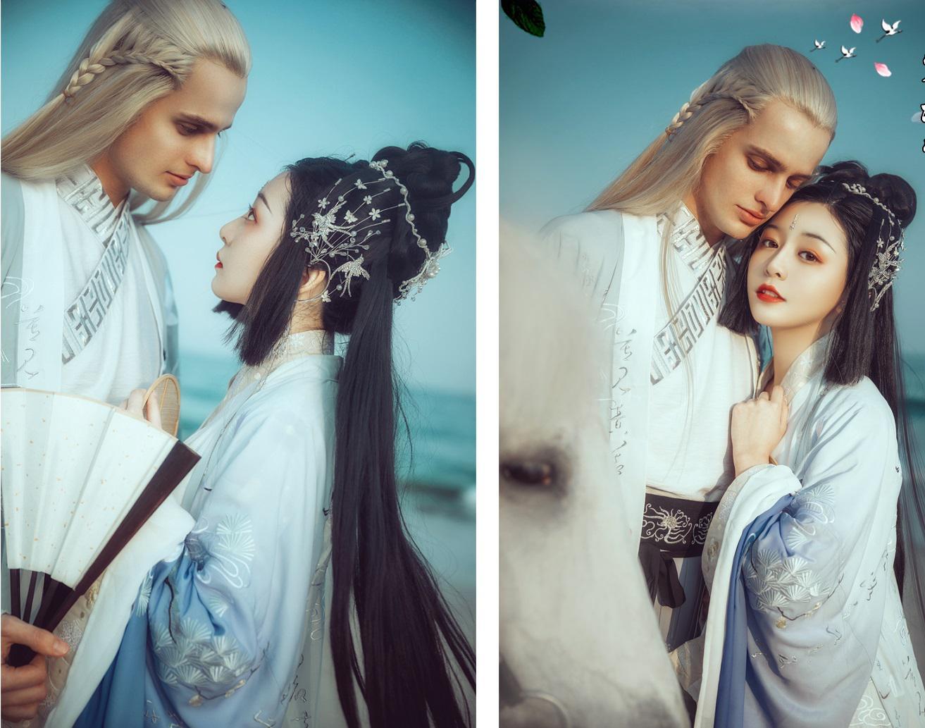 is he a Westerner or a Nordic? A Westerner wearing hanfu, or a Nordic wearing Hanfu? i do not ...