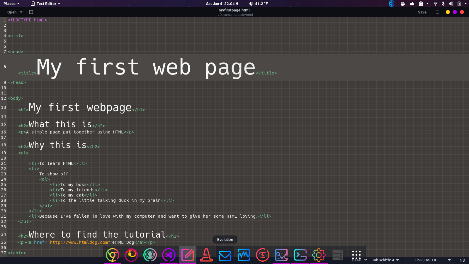 Is there a way to force gedit HTML syntax highlighting to make the headers and titles stay the ...