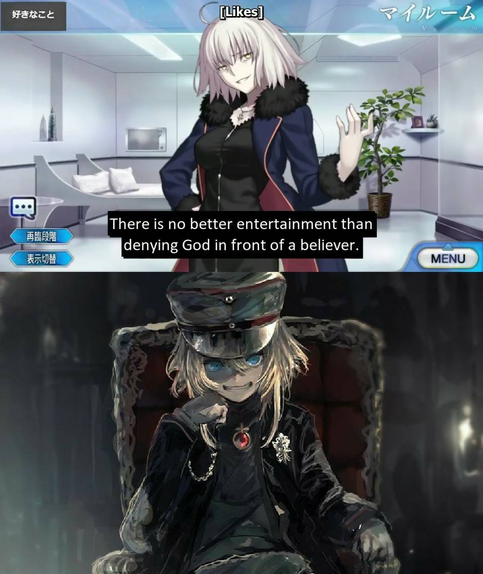 Isekai Quartet Main Characters x Fate/Grand Order - Tanya Von Degurechaff x Jeanne D'arc Alter ...