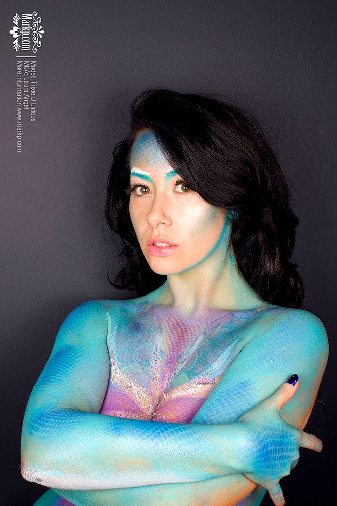 ITAP of a blue body paint girl! | Scrolller
