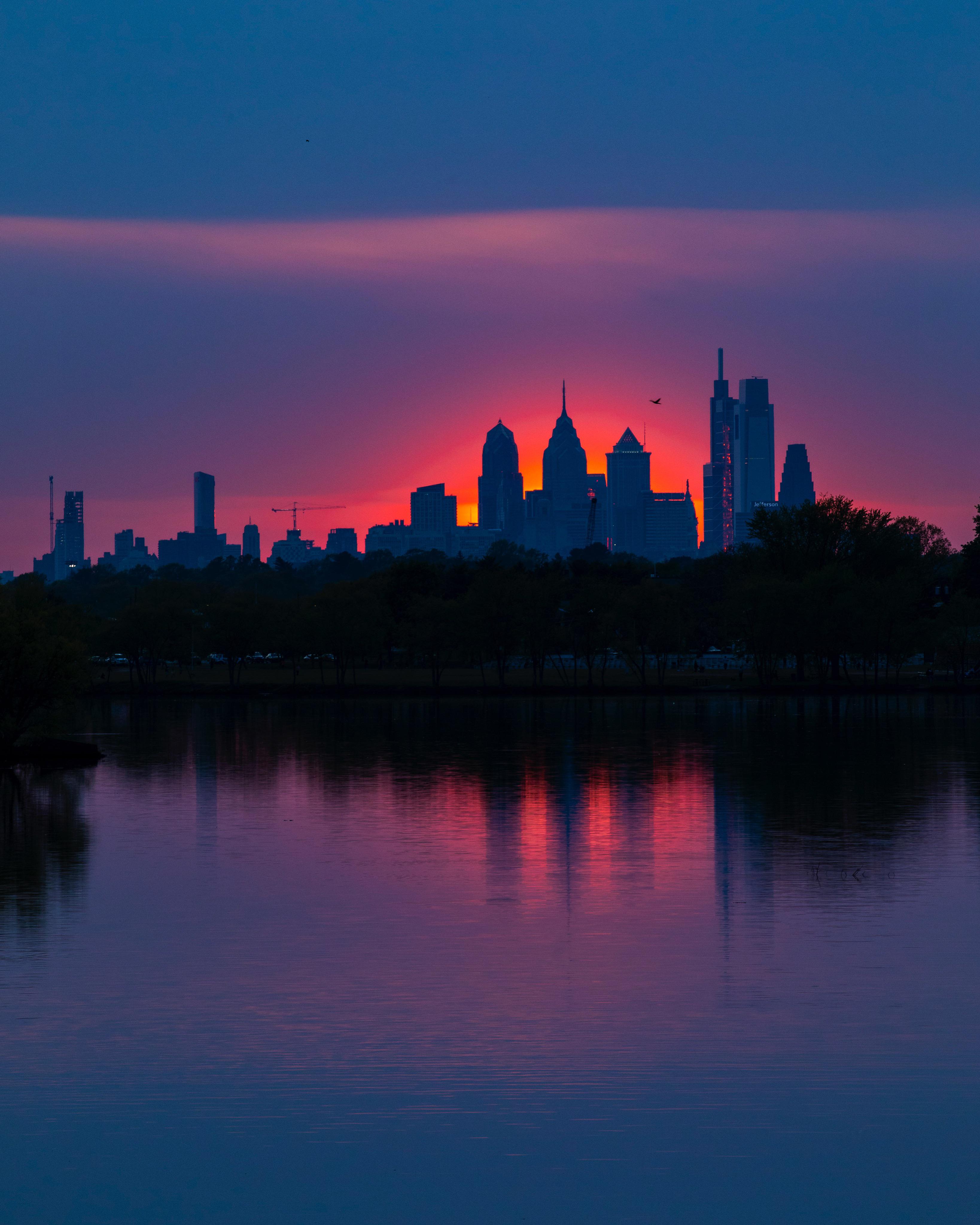ITAP of sunset glow behind Philly skyline | Scrolller
