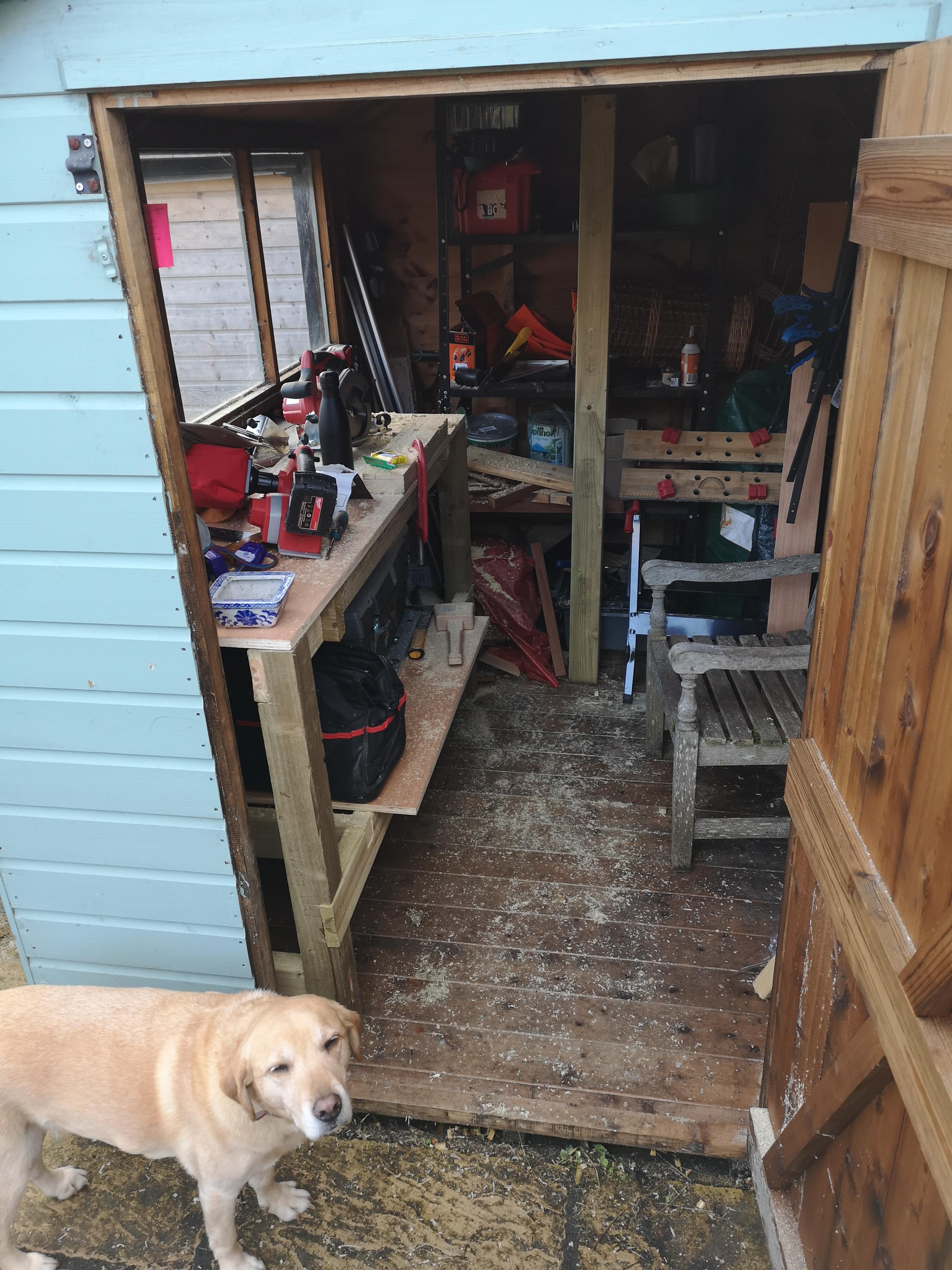 It's nothing compared to most of you. But my little workspace. My first bench I've built. I'm ...