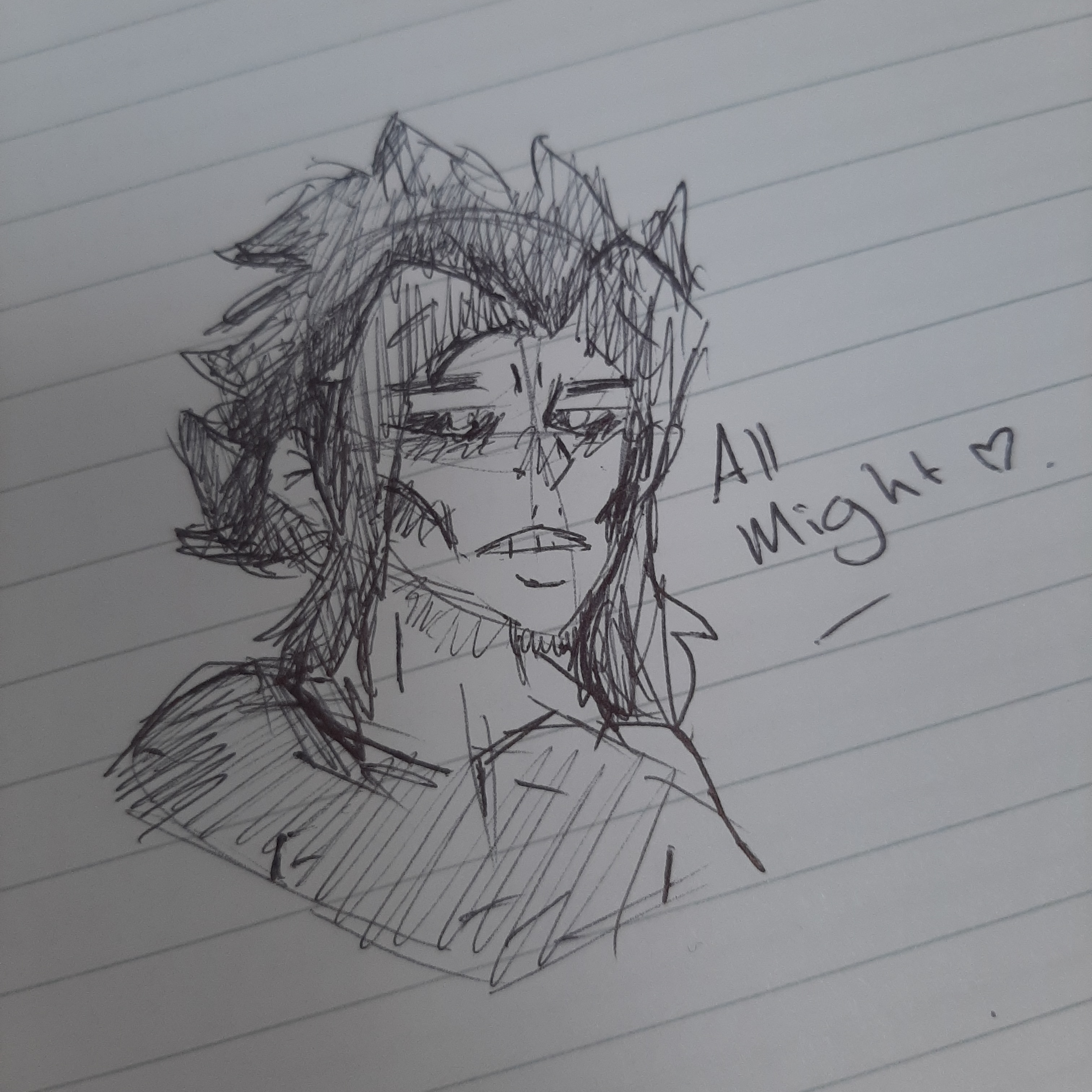 I've just started watching my hero academia and had to draw all might | Scrolller