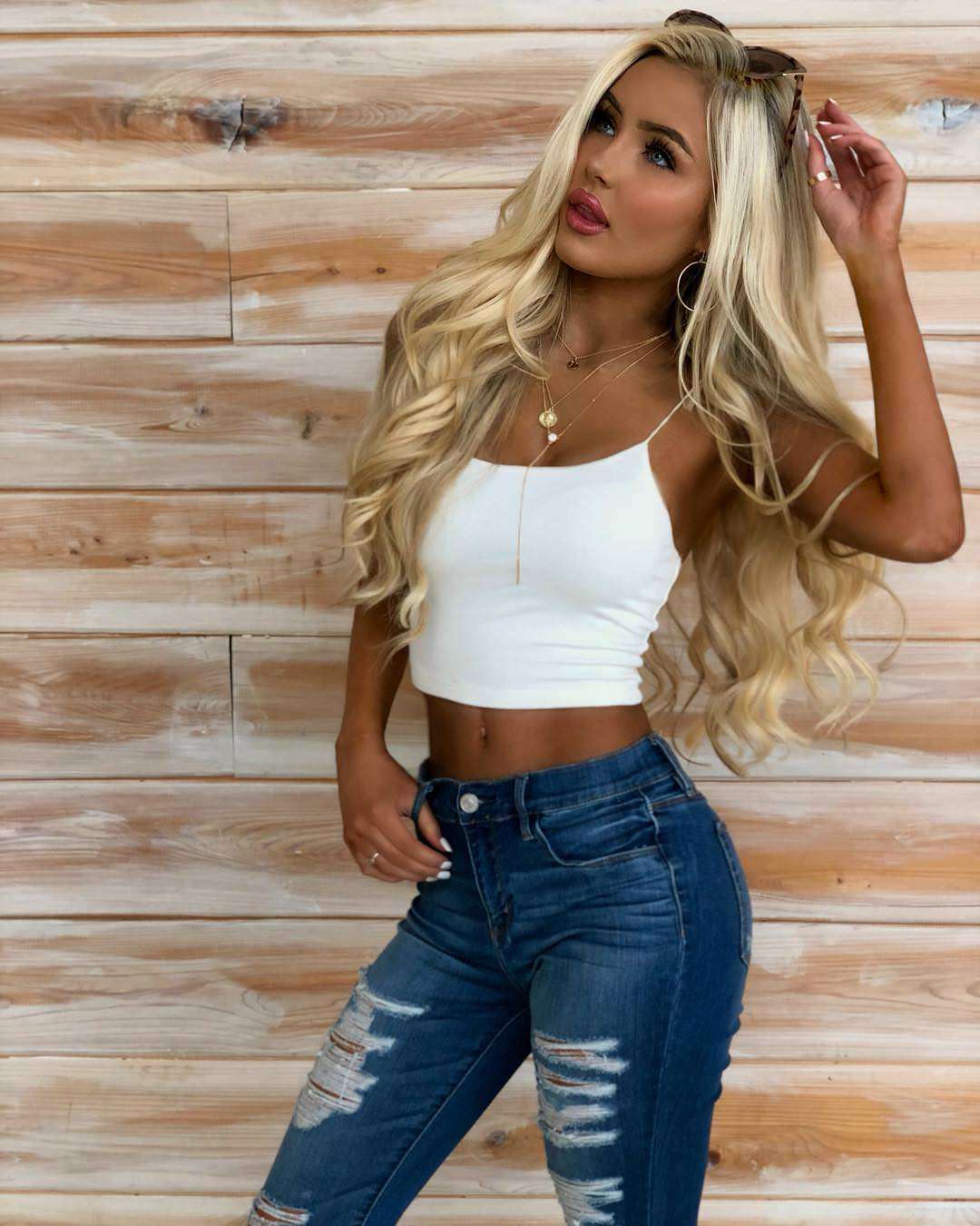 Jeans and a White Crop Top | Scrolller