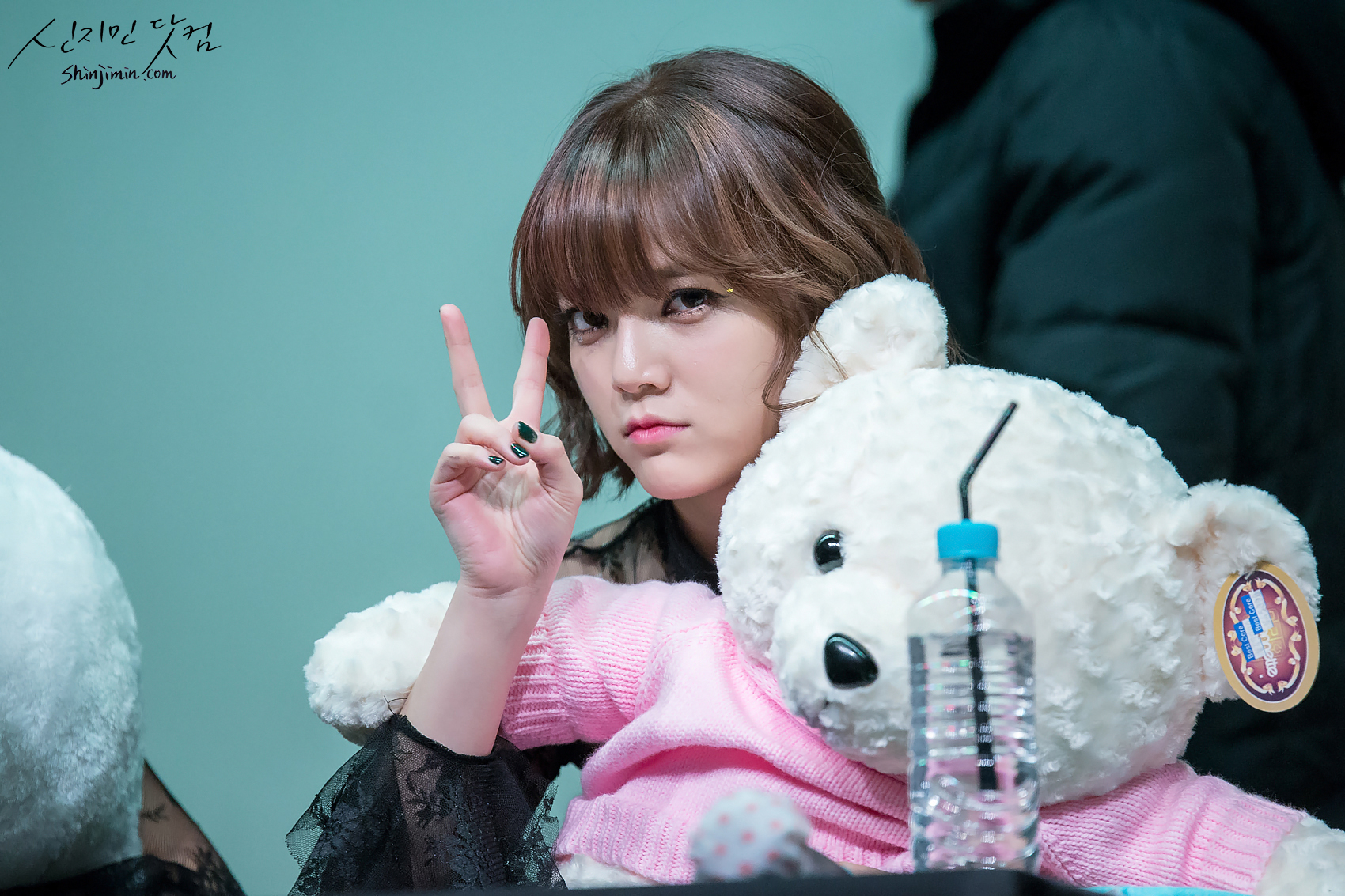 Jimmy posing with a giant teddy plushy | Scrolller