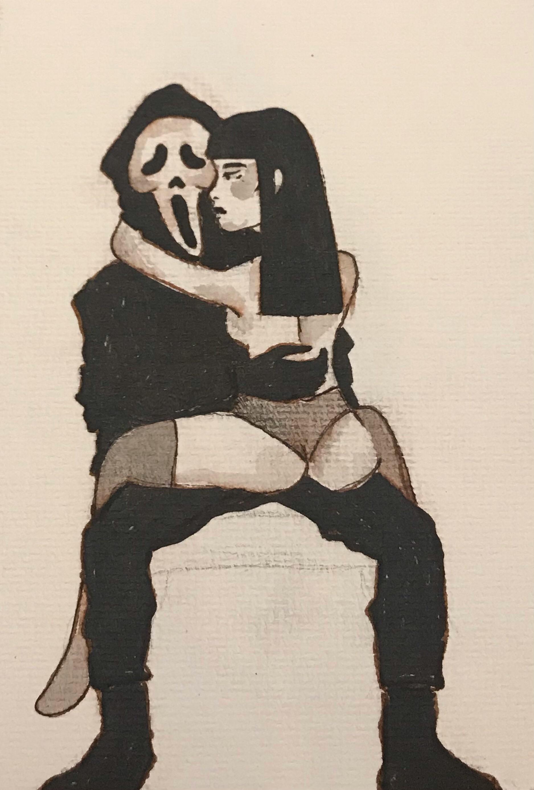 just a small drawing of ghostface x oc (mild nsfw)
