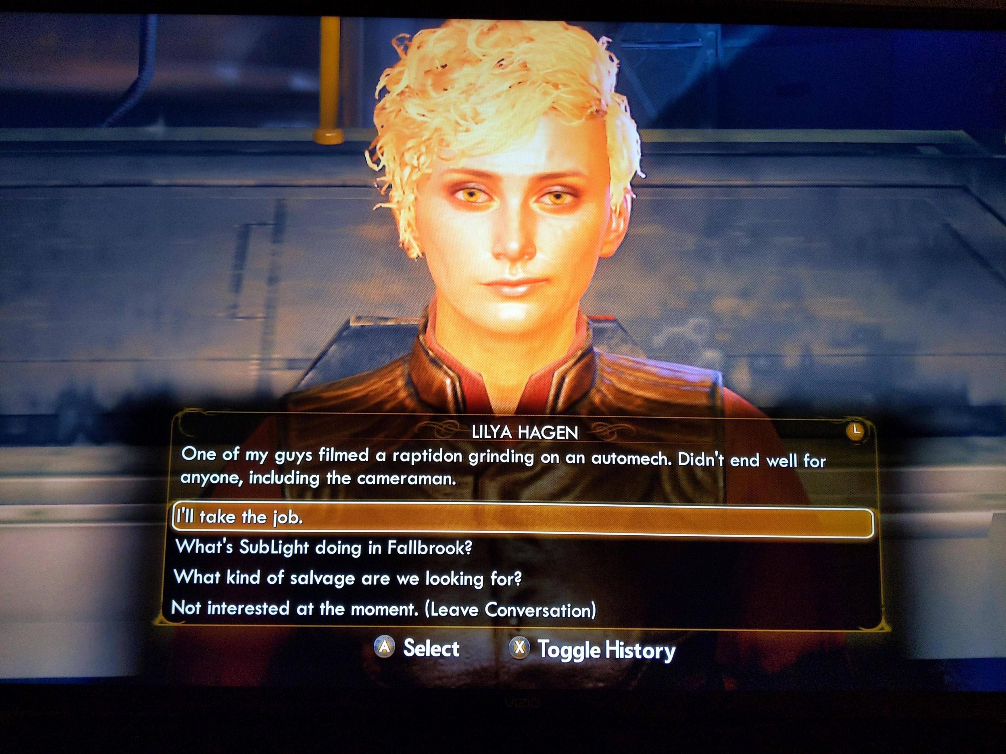 Just beboppin' along playing The Outer Worlds when an NPC mentions "eclectic erotica"... THEY ...