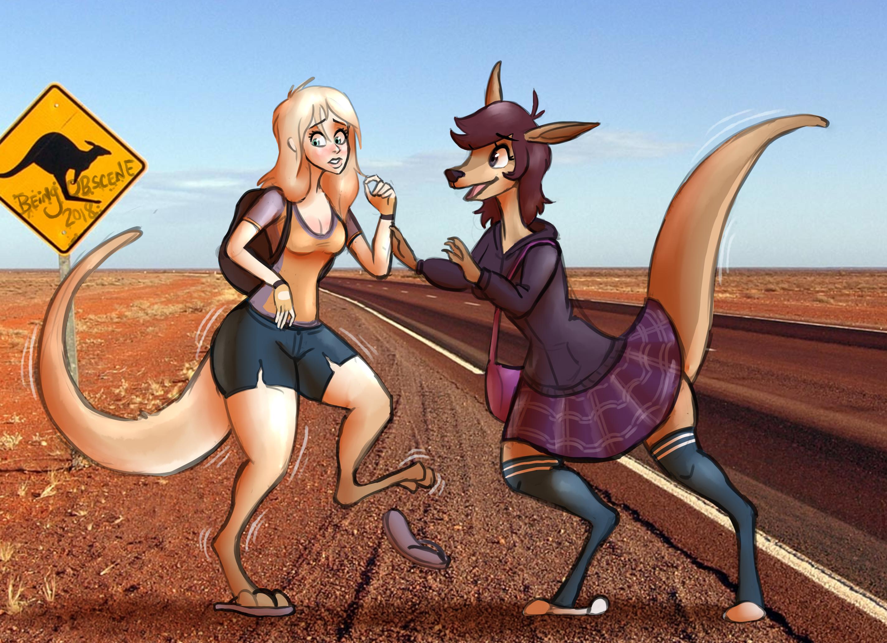 Kangaroo Crossing [F Human -> F Kangaroo] - BeingObscene | Scrolller