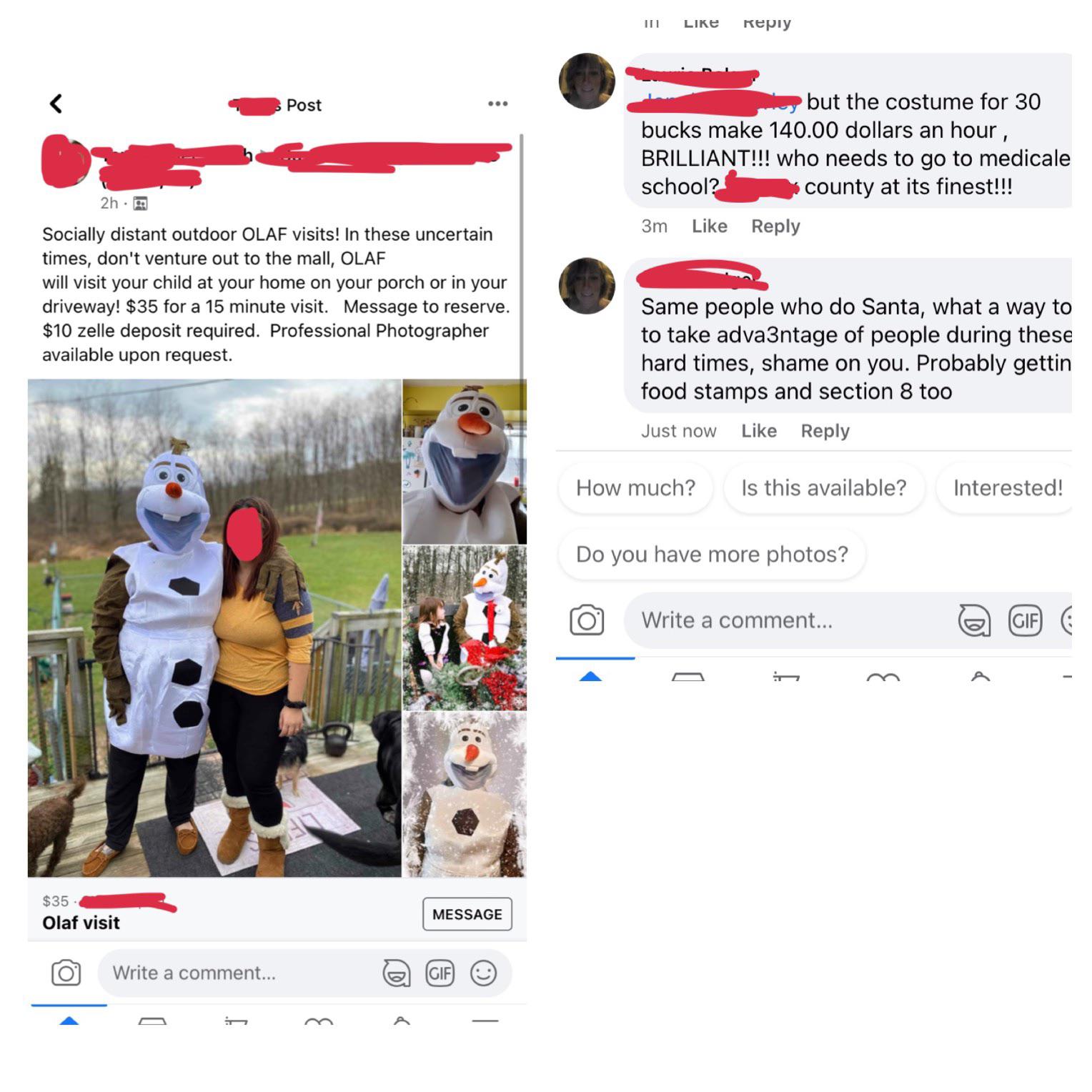 Karen upset with Olaf | Scrolller